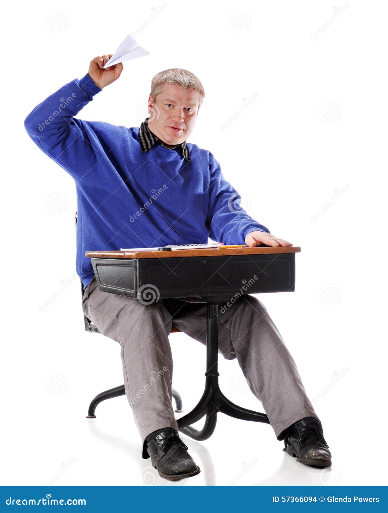 Rijpe Student Goofing Off stock foto. Image of bureau - 57366094