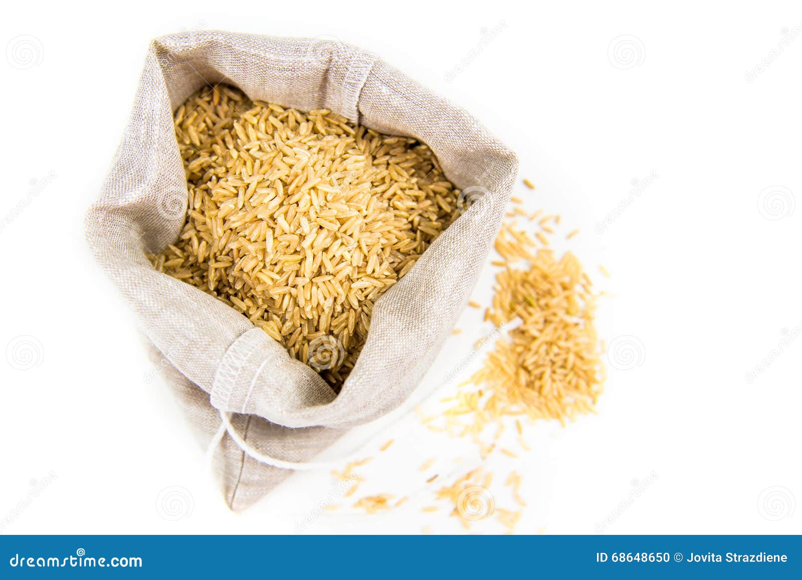 Rijst in een zak stock foto. Image of linnen, geïsoleerd - 68648650