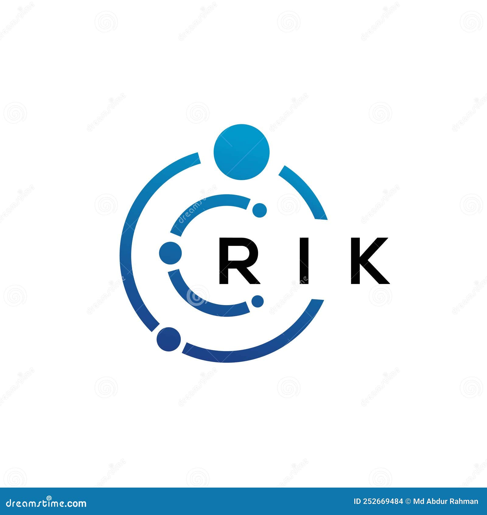 RIK Letter Technology Logo Design on White Background. RIK Creative ...