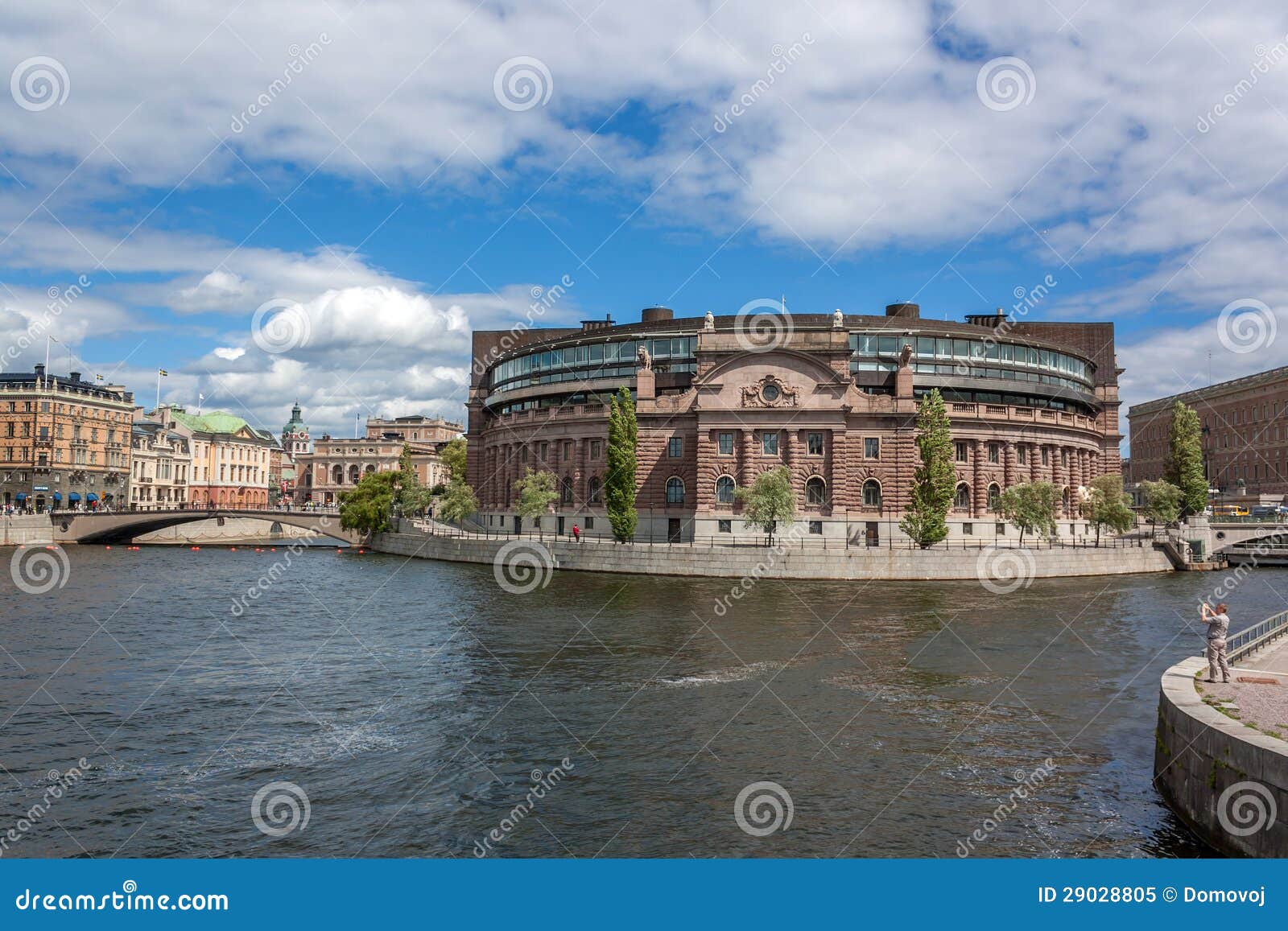 The Riksdag Building Exterior Stock Image - Image of building, west ...
