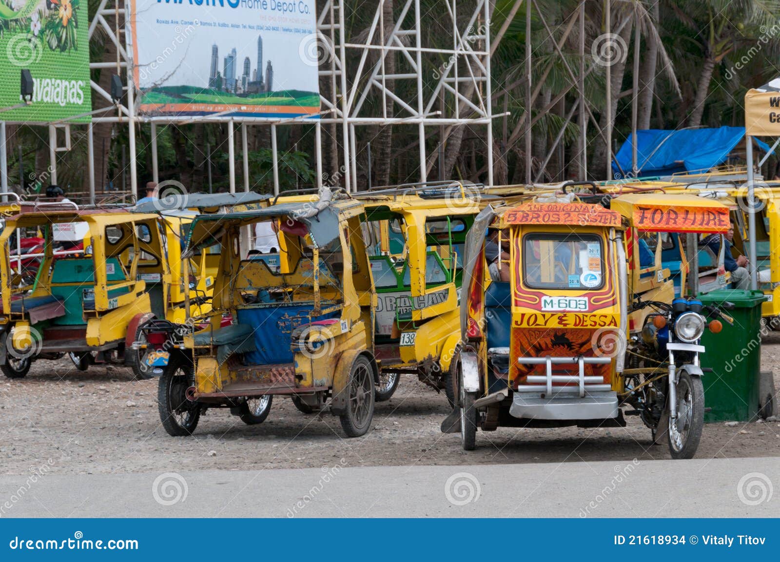 Rikshaws/ Rickshaws, Philippines Island Editorial Stock Image - Image ...