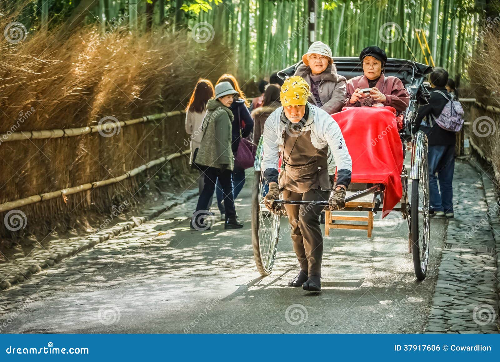 Riksja in Kyoto redactionele foto. Image of bosje, reis - 37917606