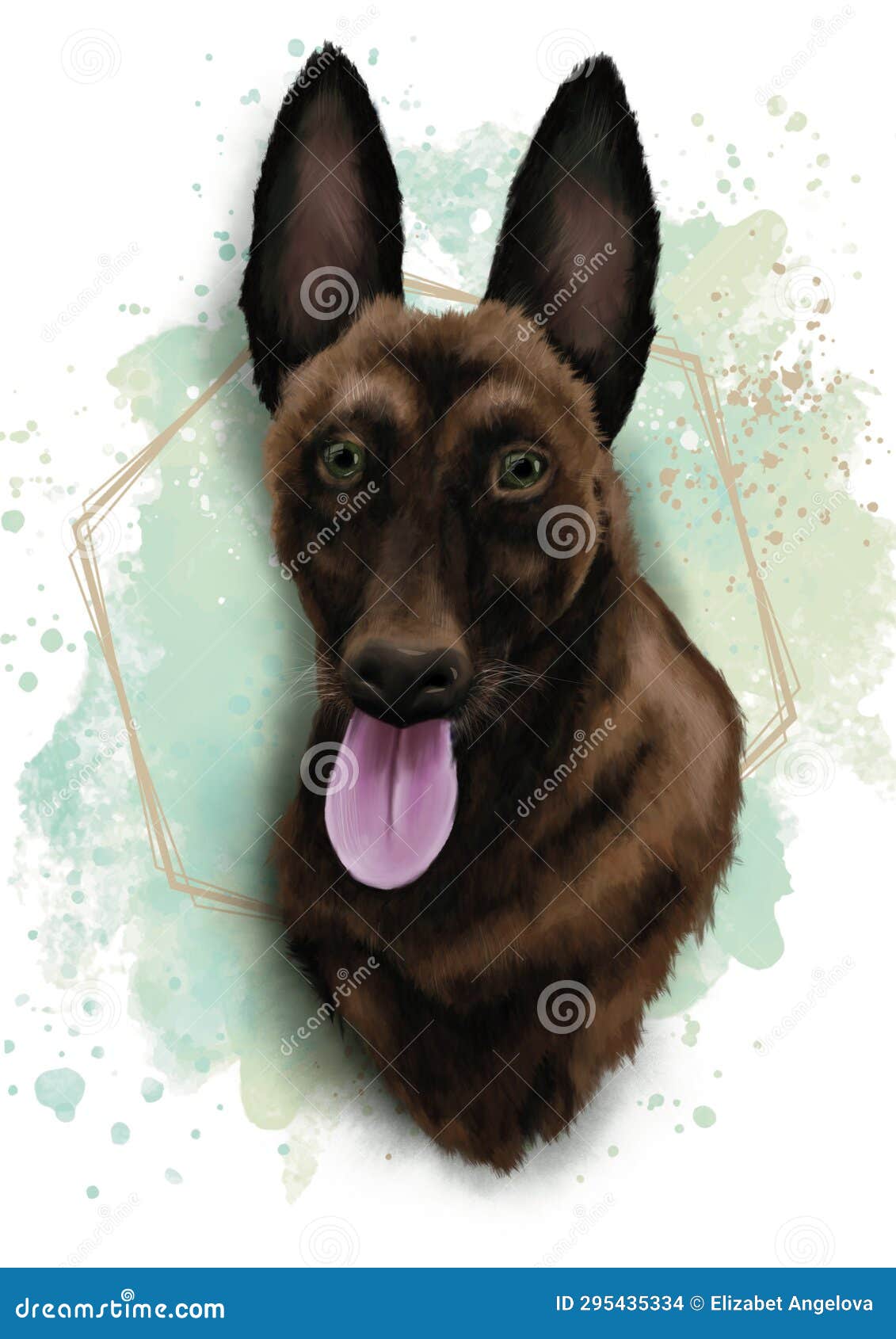 Digital Drawing Art of a Dog German Shepherd Stock Illustration ...
