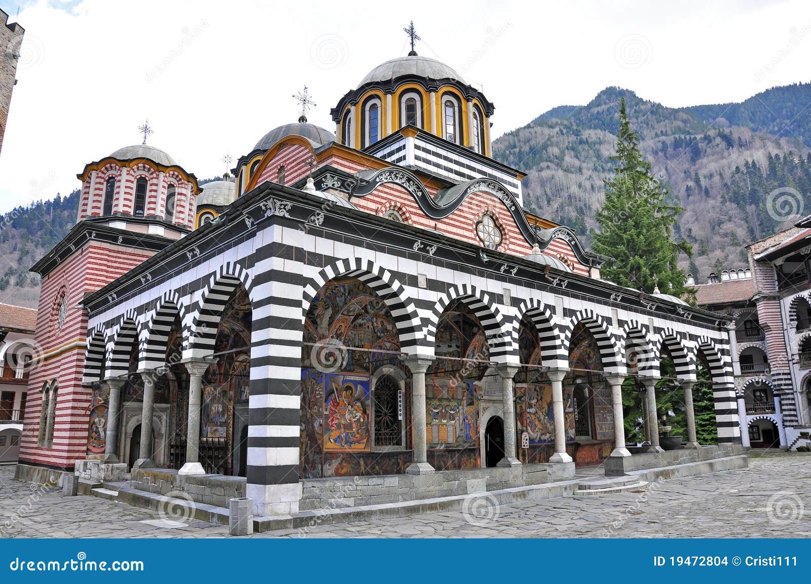 Rila monastery stock photo. Image of europe, hermit, columns - 19472804
