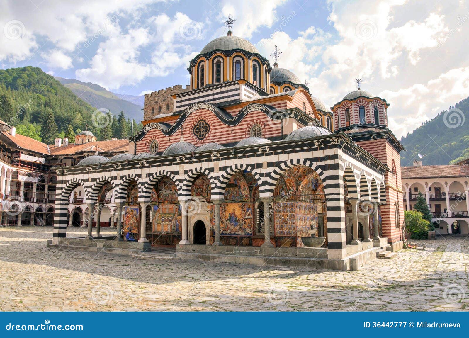 Rila monastery, Bulgaria stock image. Image of green - 36442777