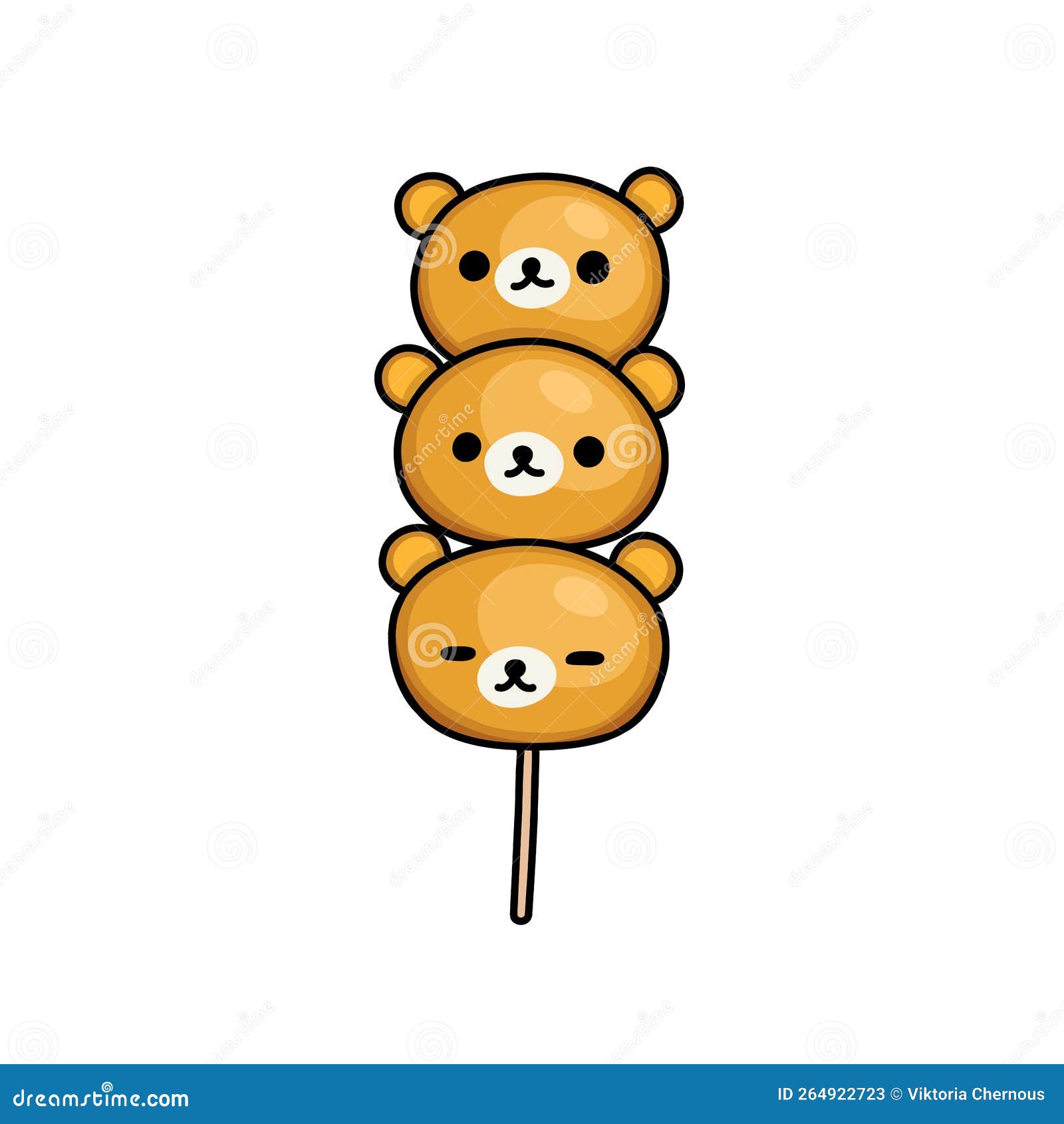 Dango Bear And Bunny. Japanese Traditional Cuisine Dishes Sanshoku ...