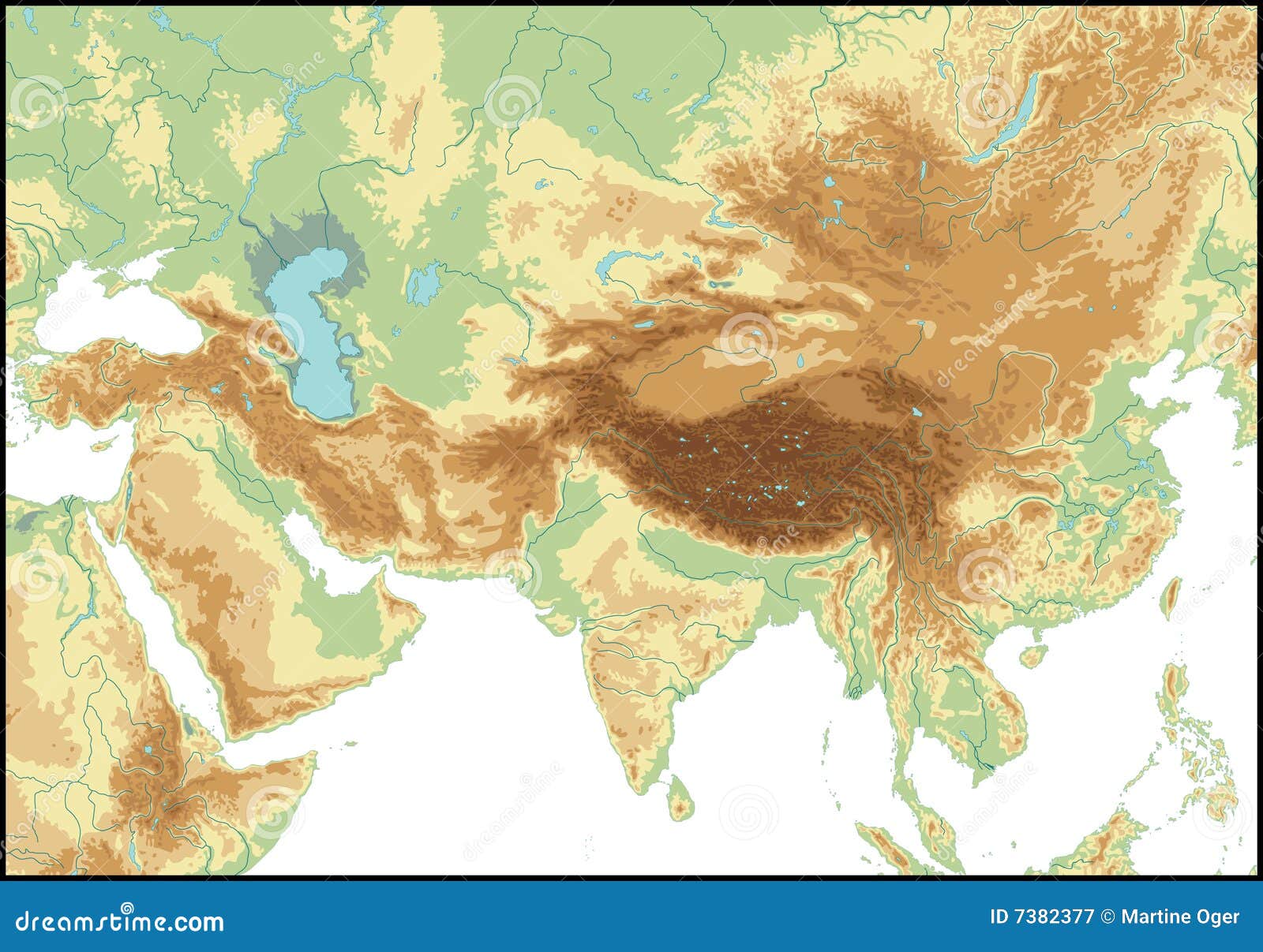 Rilievo Dell'Asia Centrale. Illustrazione Vettoriale - Illustrazione di ...