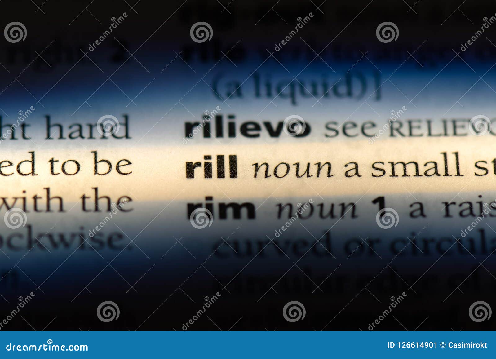Rill stock image. Image of text, writing, printed, closeup - 126614901