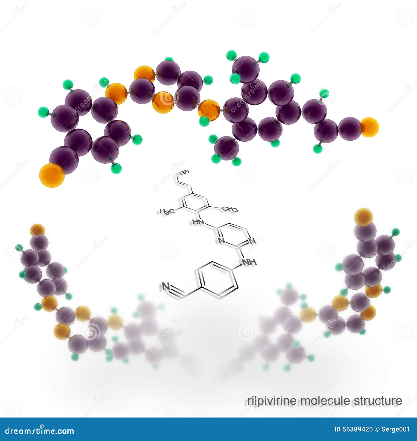 Rilpivirine Molecule Structure Stock Illustration - Illustration of ...