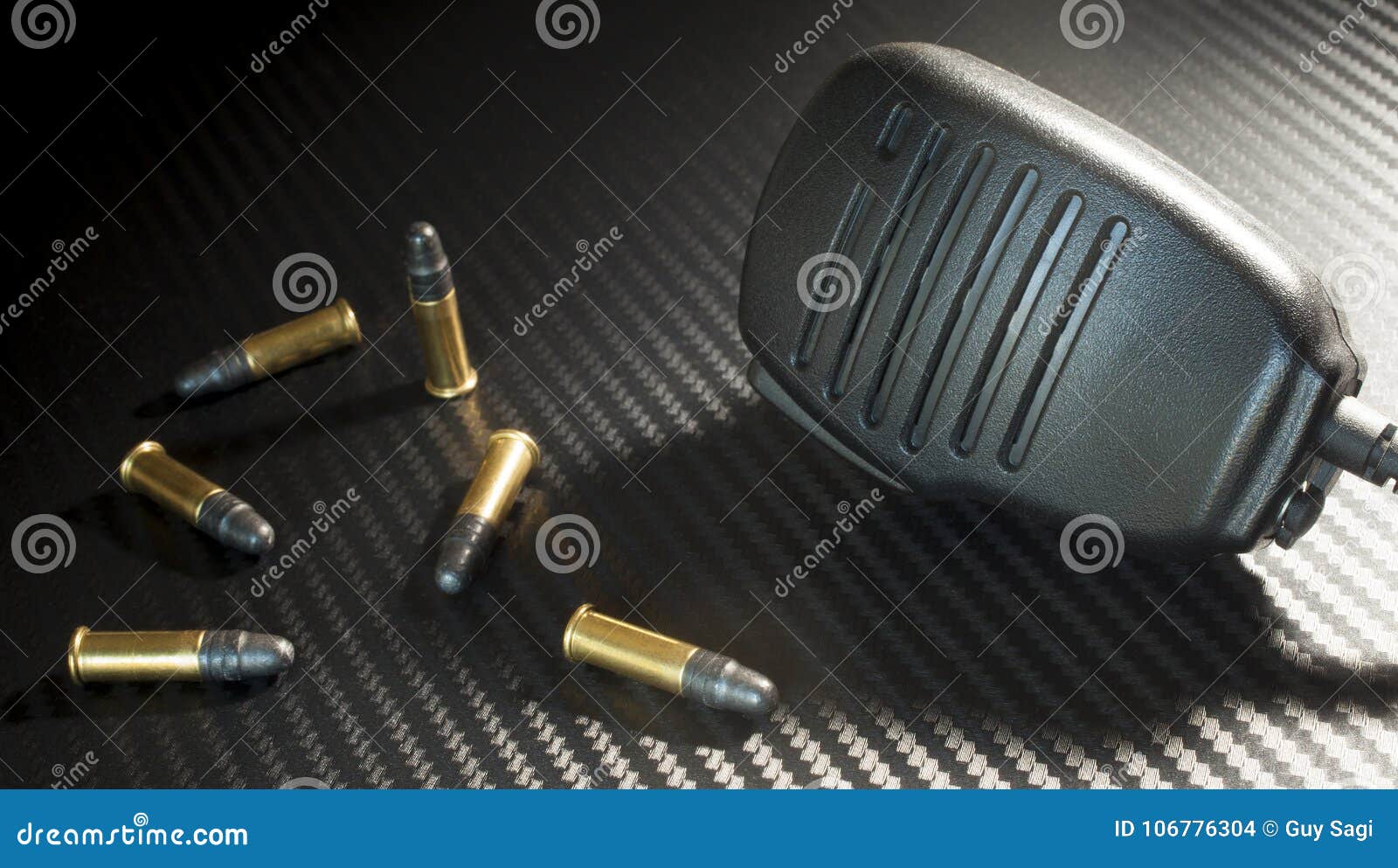 Bullets and microphone stock photo. Image of brass, bronze - 106776304