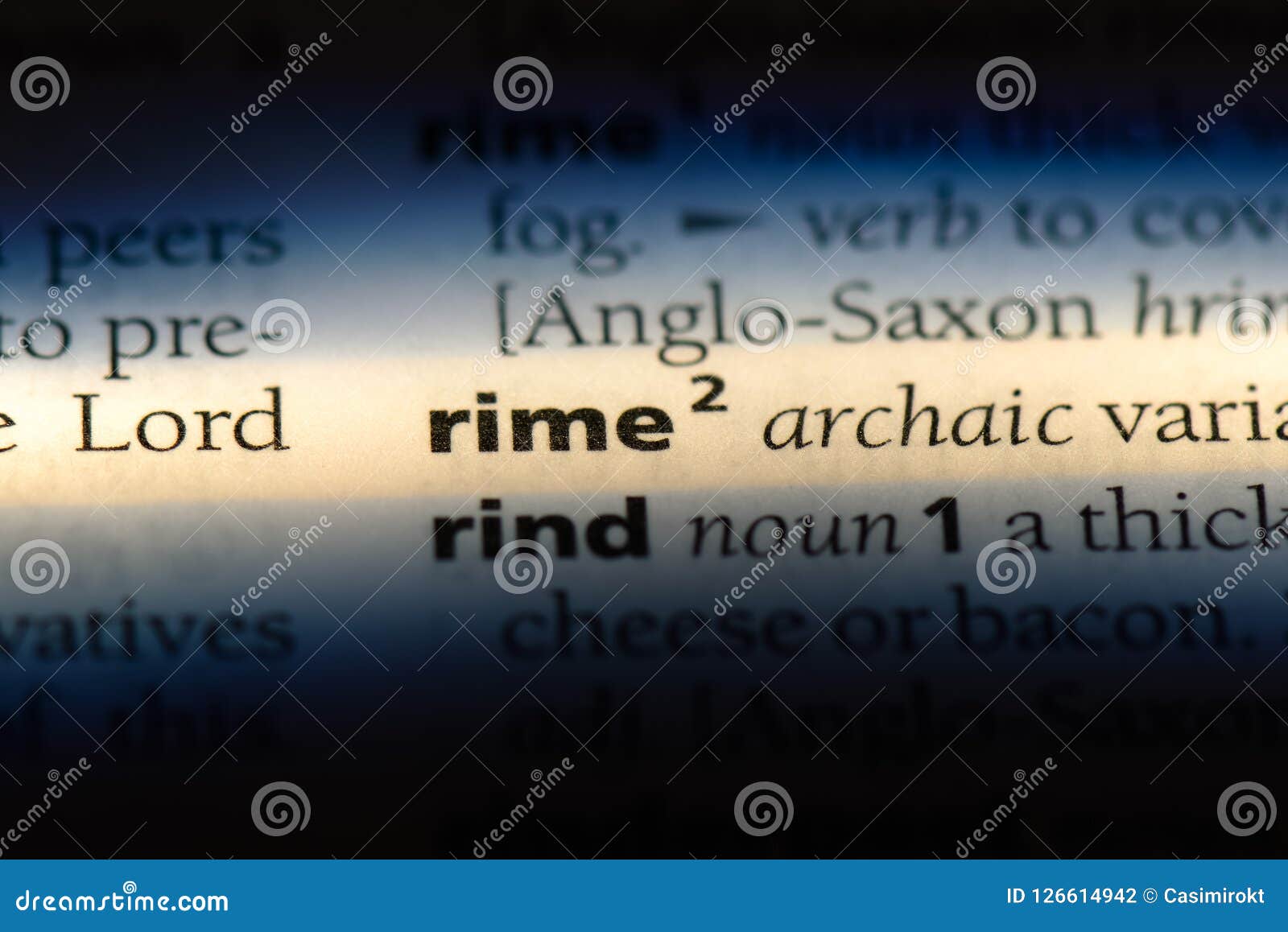 Rime stock photo. Image of page, english, paper, isolated - 126614942