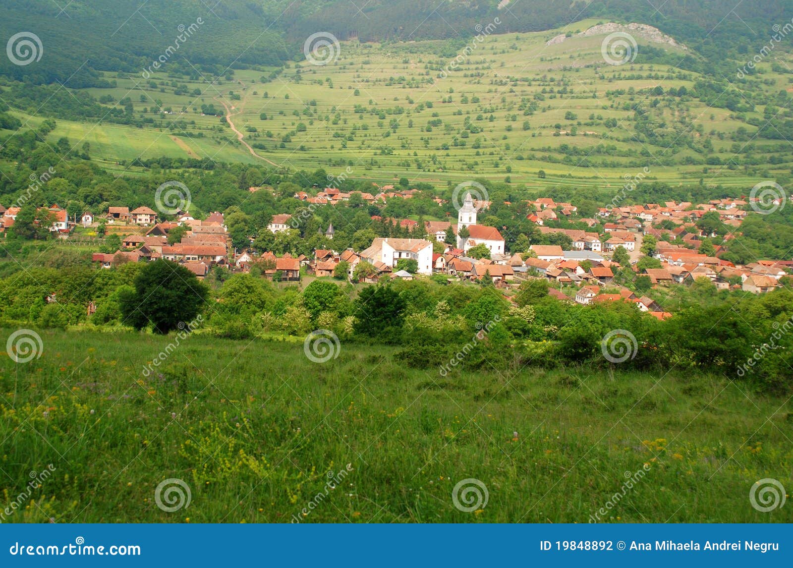 Rimetea village stock photo. Image of grass, apuseni - 19848892