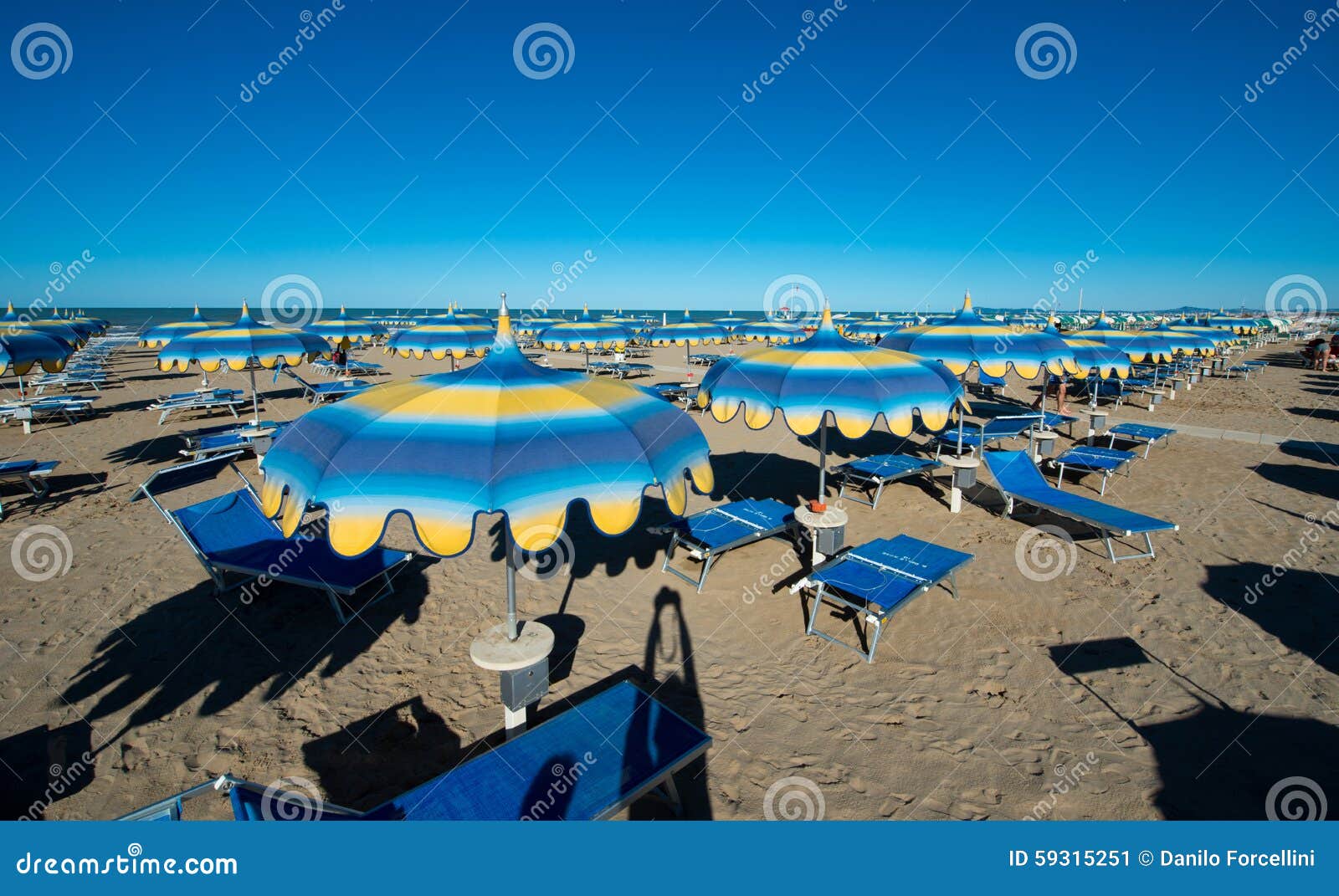 Rimini beach stock image. Image of parasol, beachside - 59315251