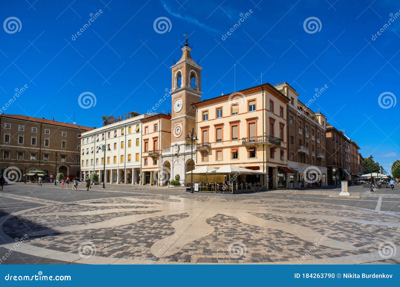 Rimini Central Square and Old Architecture Stock Photo - Image of ...