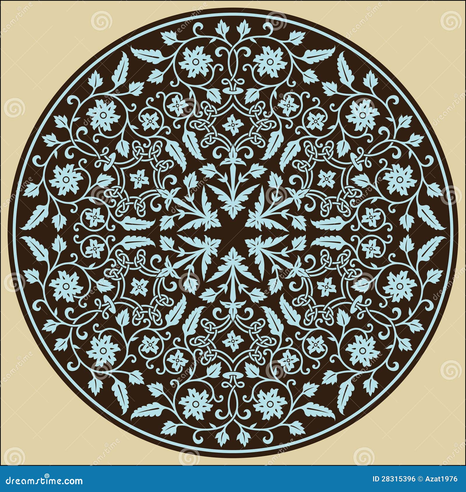 Rimini Classic Circle Ornament Stock Illustration - Illustration of ...