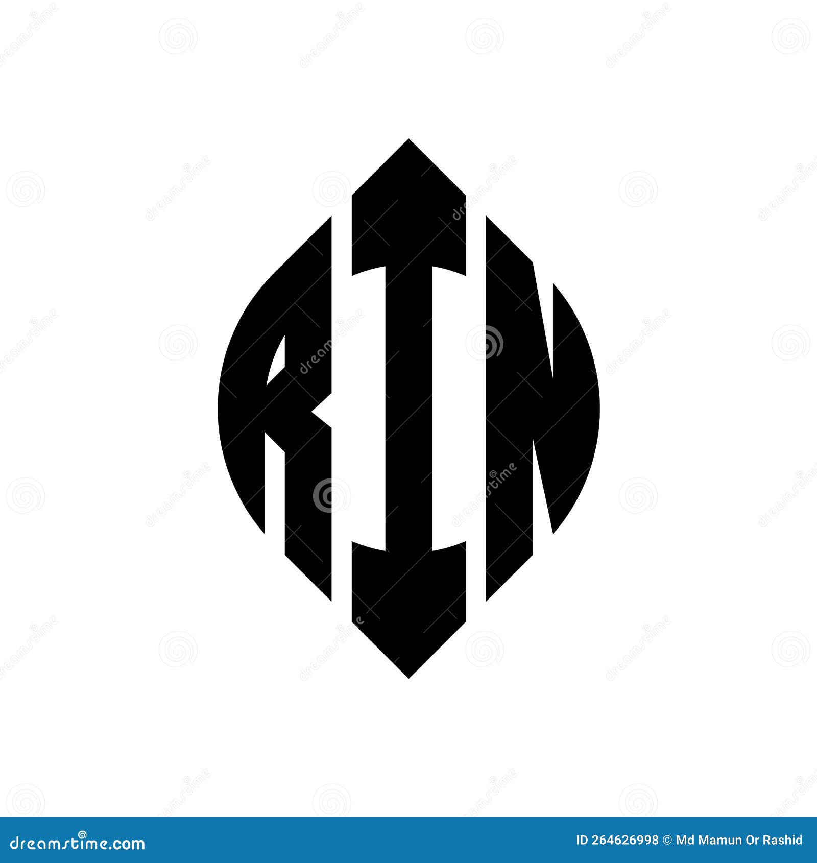 RIN Circle Letter Logo Design with Circle and Ellipse Shape. RIN ...