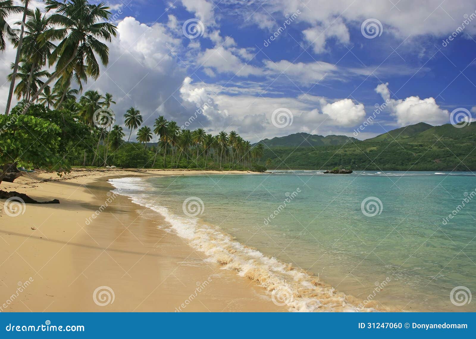 Rincon Beach, Samana Peninsula Stock Photo - Image of sand, exotic ...