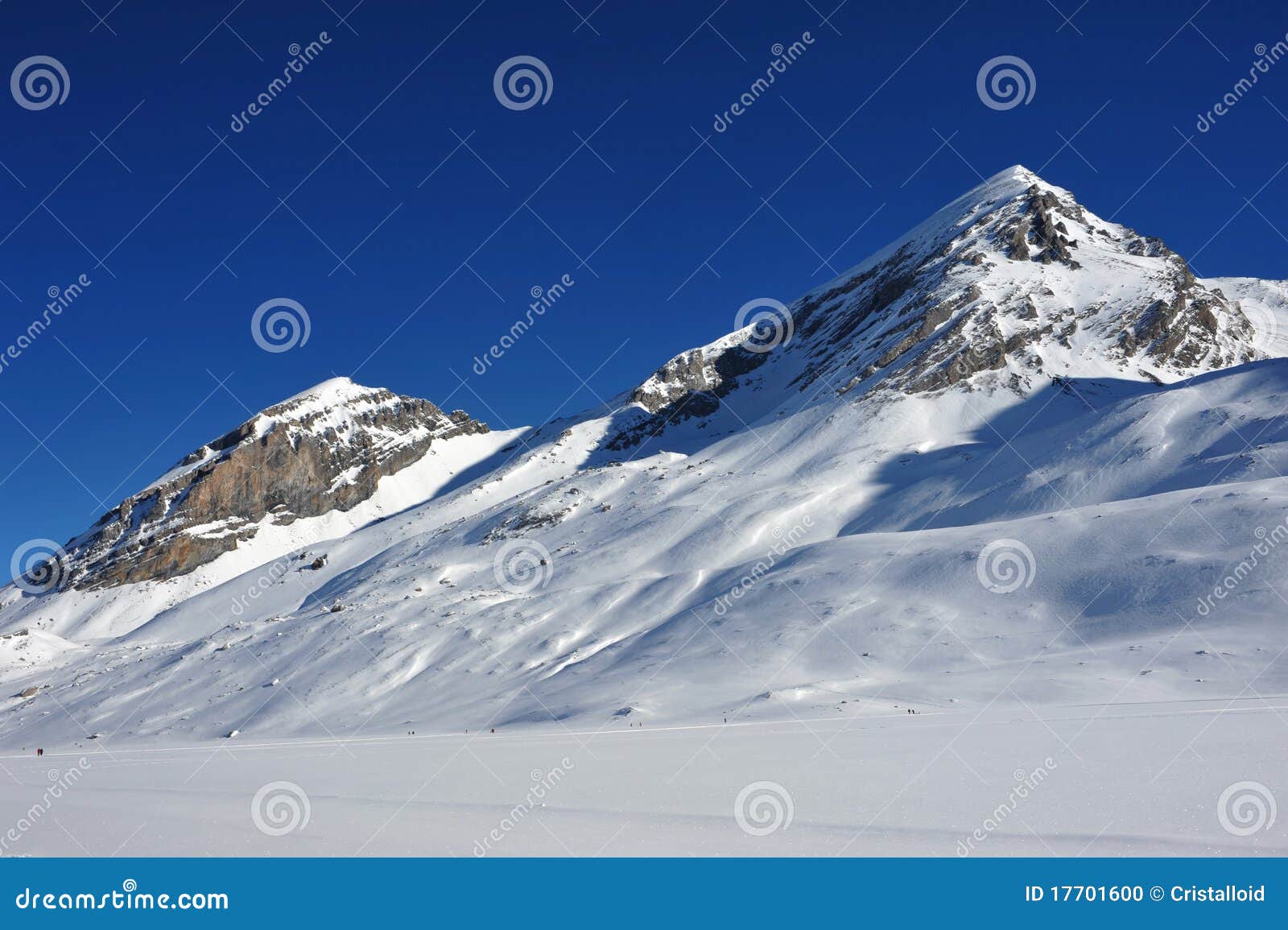 Rinderhorn and Chli Rinderhorn Stock Photo - Image of winter, peak ...