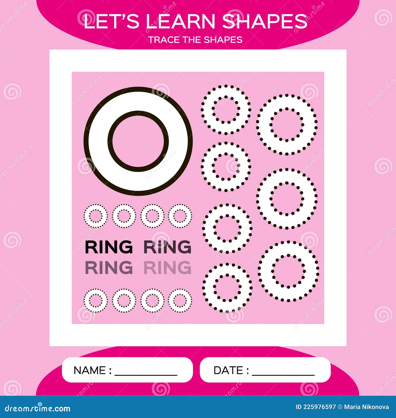 Ring. Basic Geometric Shapes. Elements for Children. Learn Shapes ...