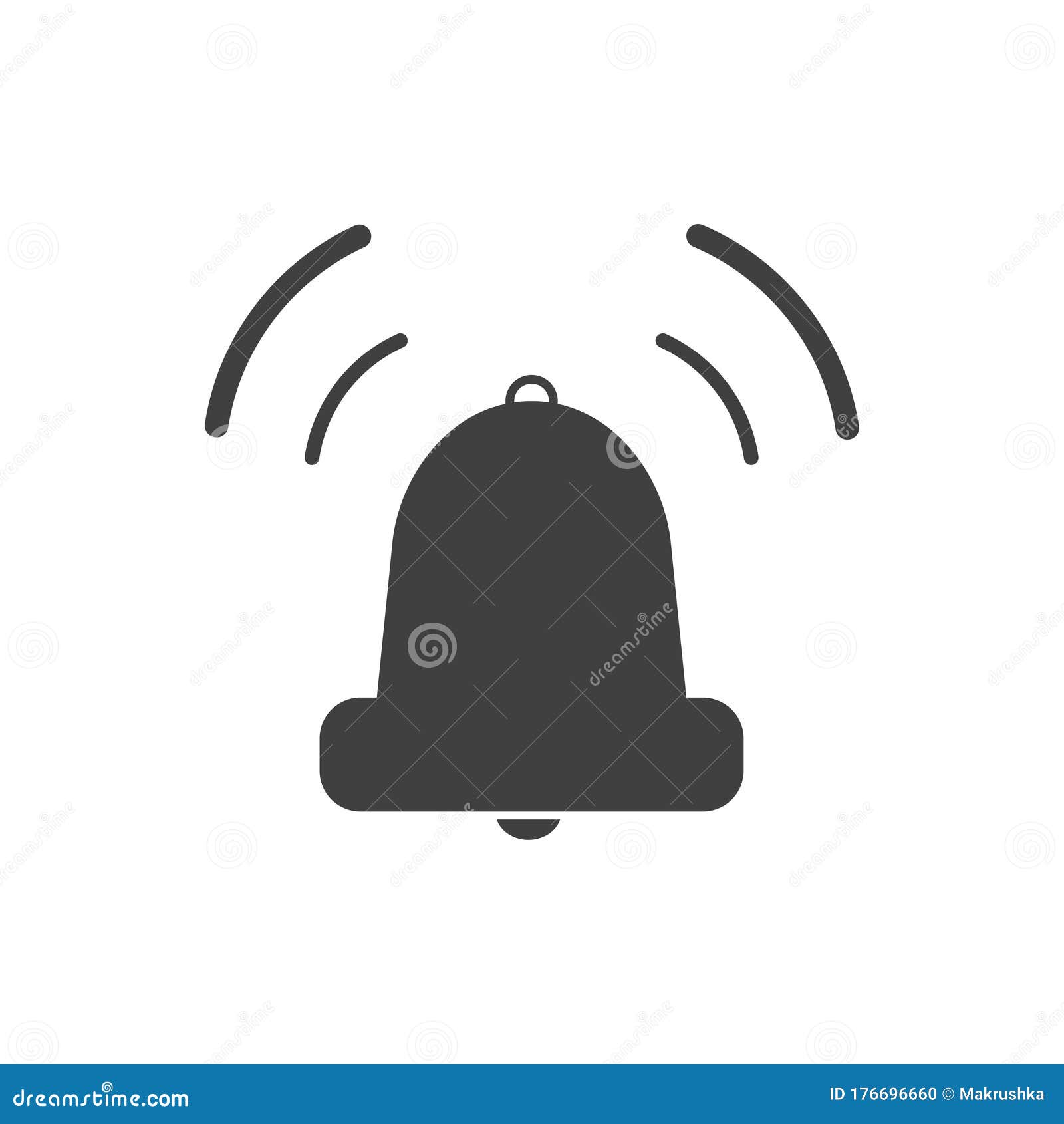 Ring Bell in Flat Design in Black. Vector EPS 10 Stock Illustration ...
