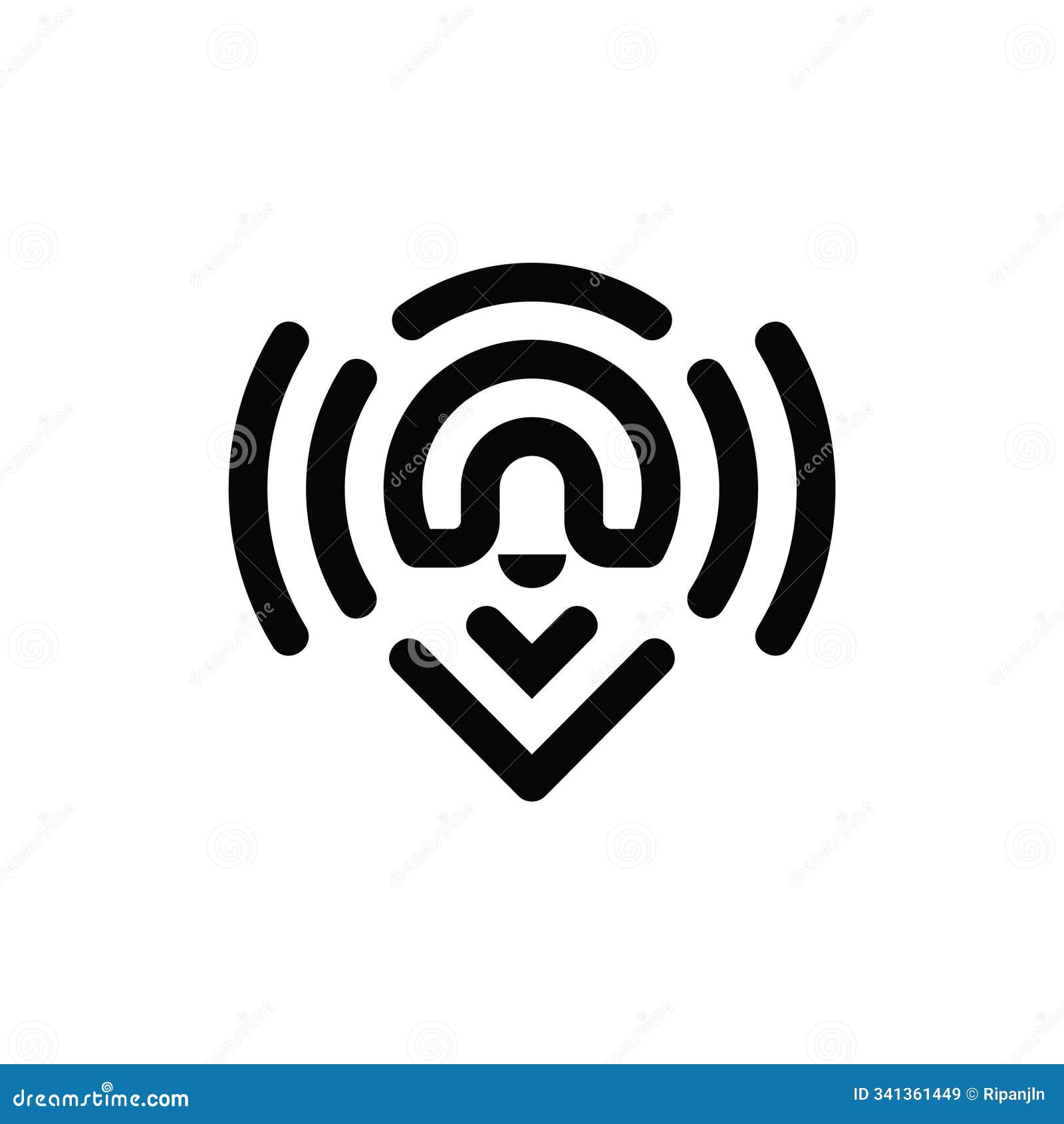 Ring bell signal map logo stock illustration. Illustration of symbol ...