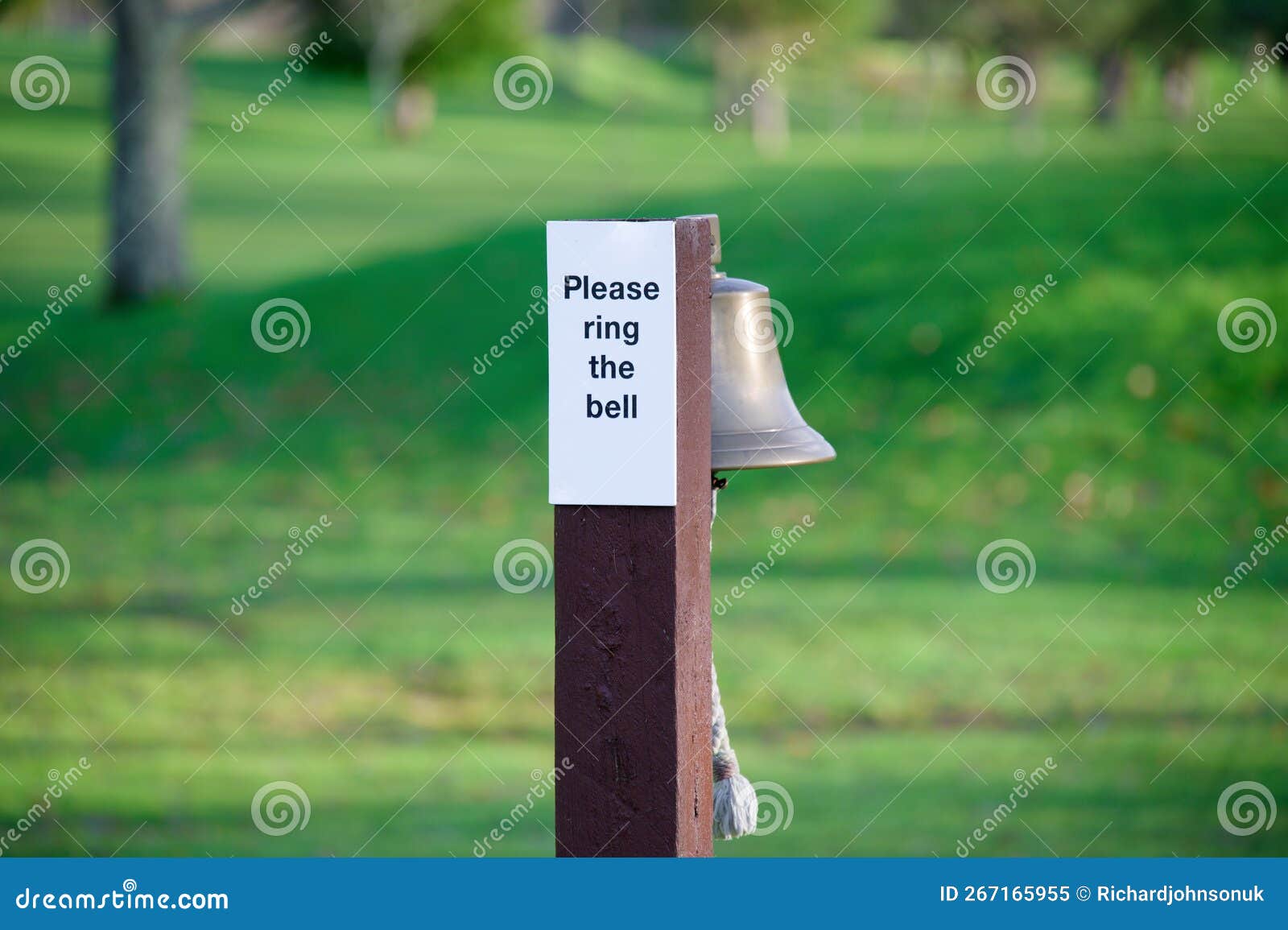 Ring the Bell Please Sign on Golf Course Stock Image - Image of hobby ...