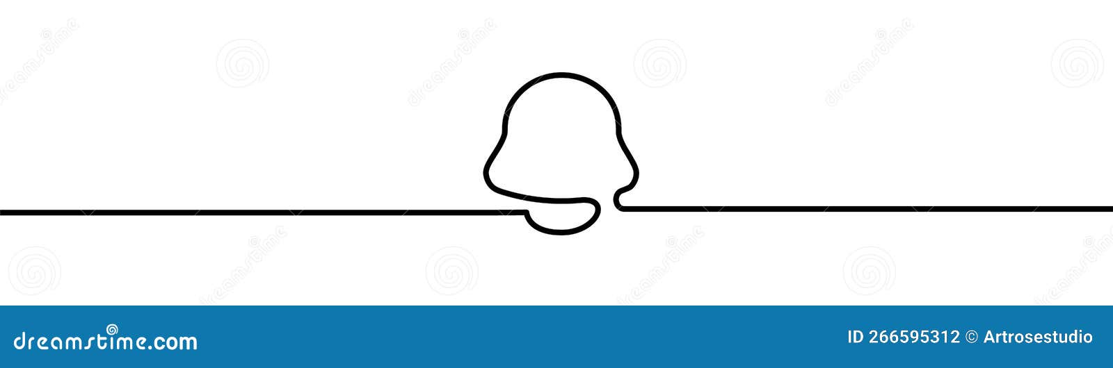 Ring Bell Shape Drawing by Continuos Line, Thin Line Design Stock ...