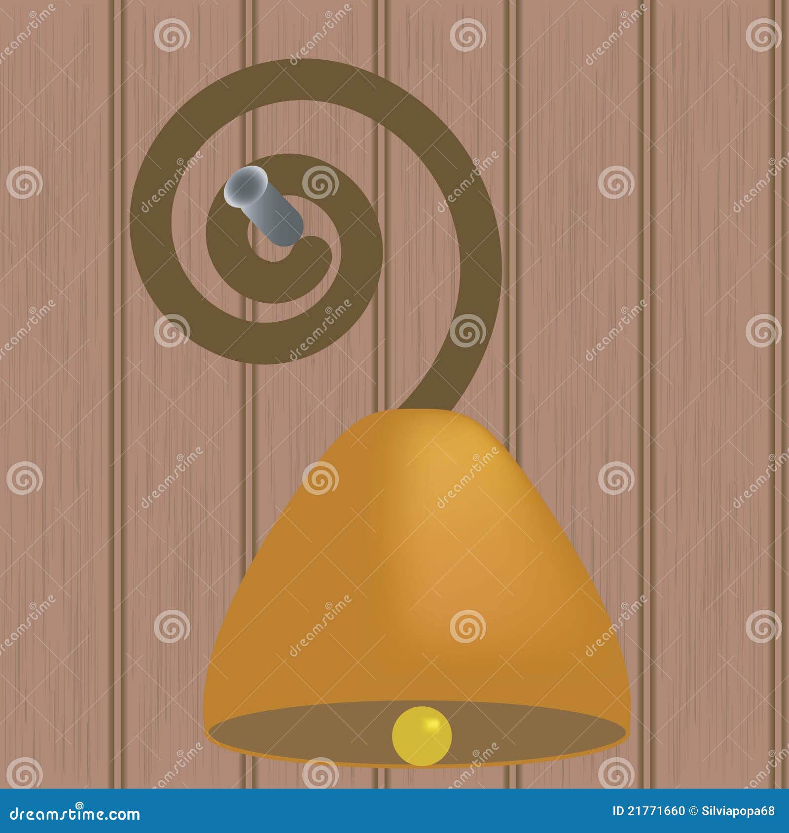 Ring bell on wall stock vector. Illustration of call - 21771660