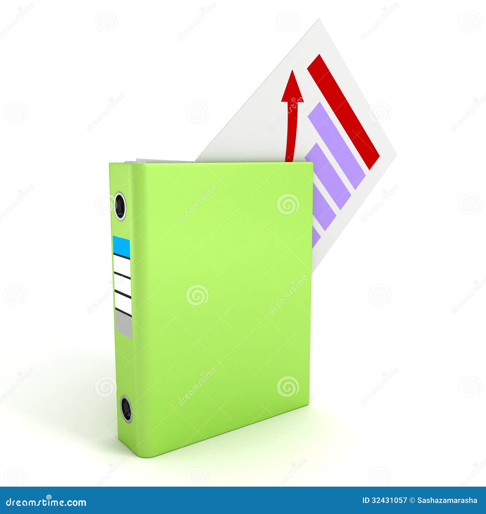 Ring Binder Folder With Financial Plan Bar Graph Arrow Stock Image ...