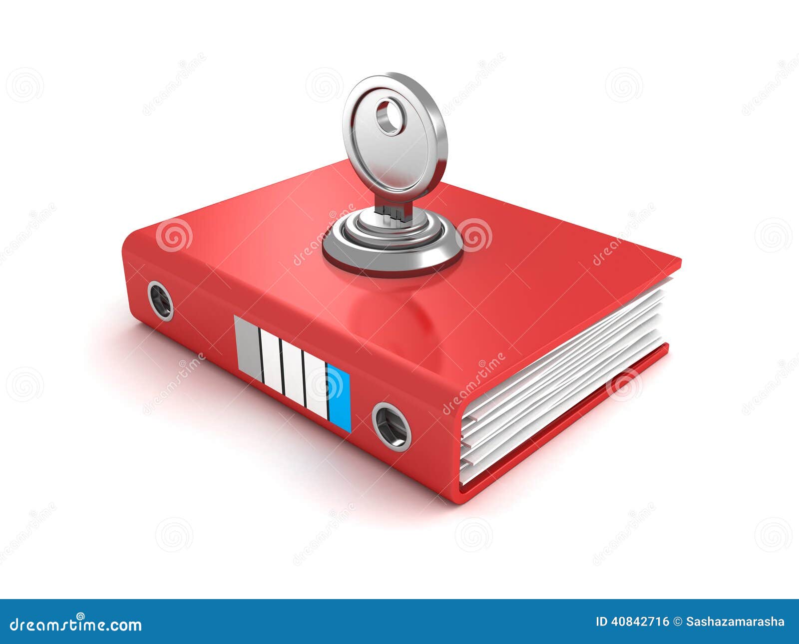 Ring Binder Folder Locked with Key Stock Illustration - Illustration of ...