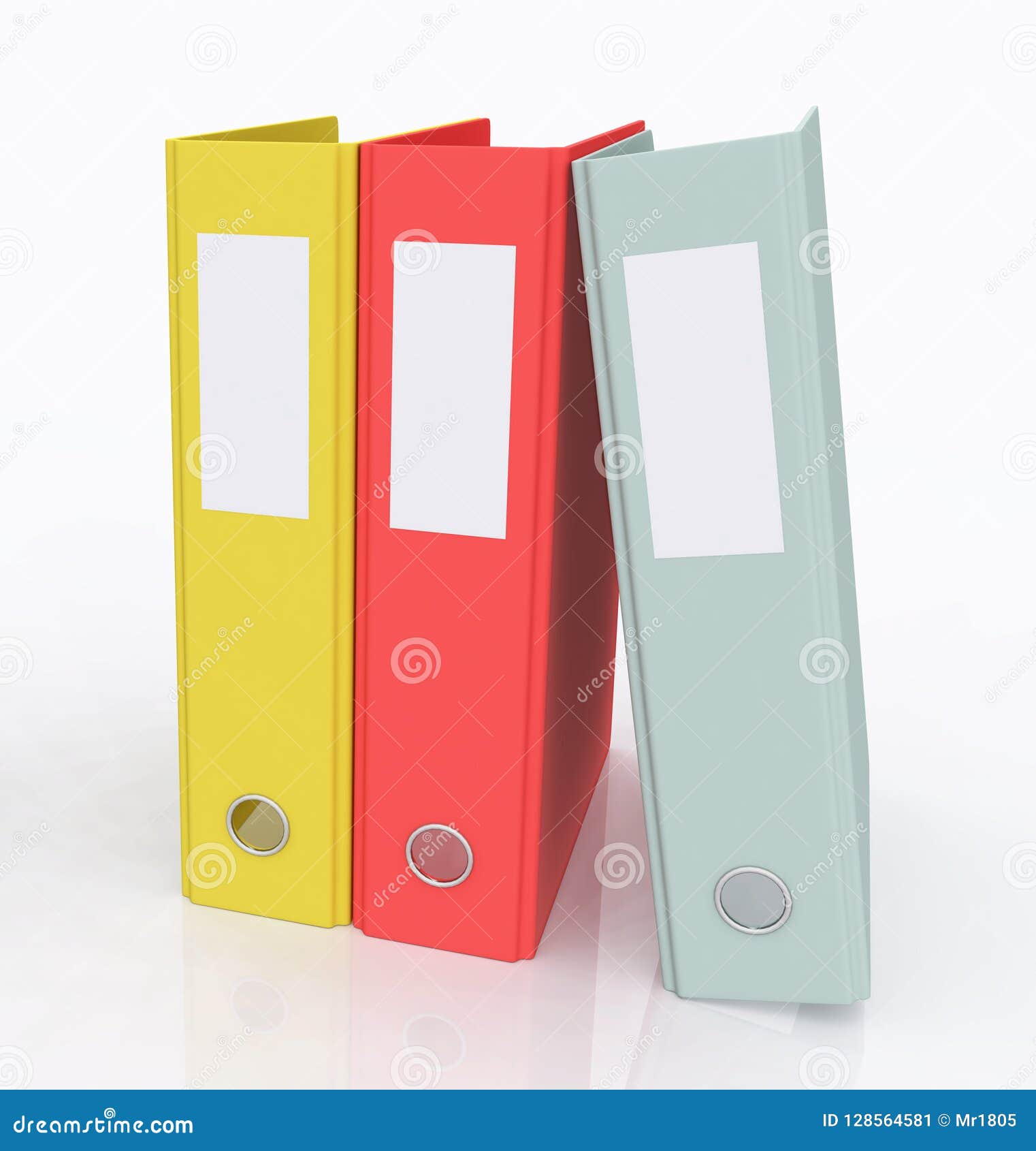 Ring Binders Against a White Background Stock Illustration ...