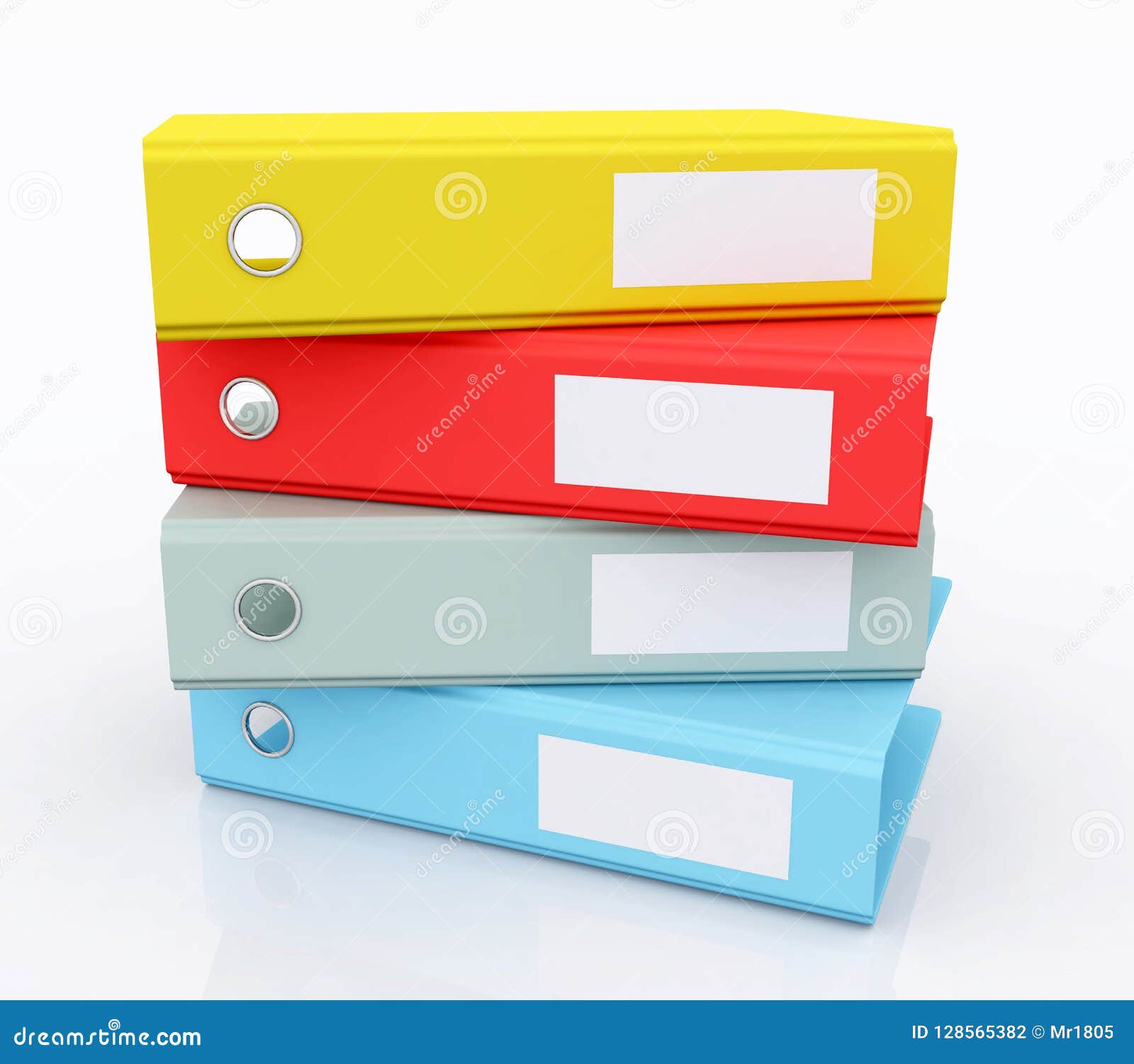 Ring Binders Against a White Background Stock Illustration ...