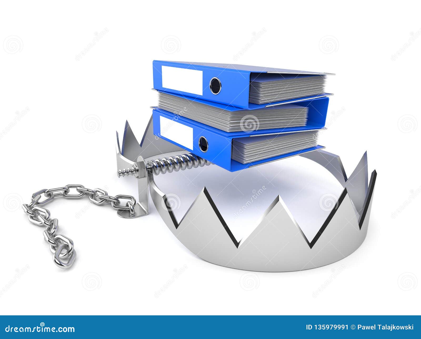 Ring Binders with Bear Trap Stock Illustration - Illustration of catch ...