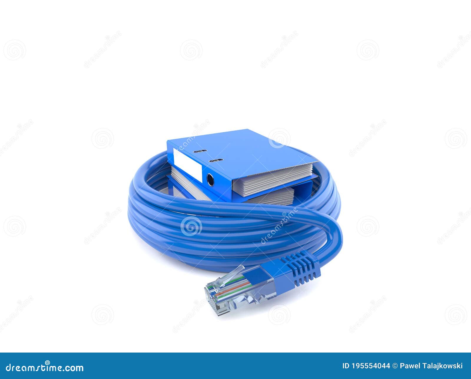 Ring Binders with Network Cable Stock Illustration - Illustration of ...