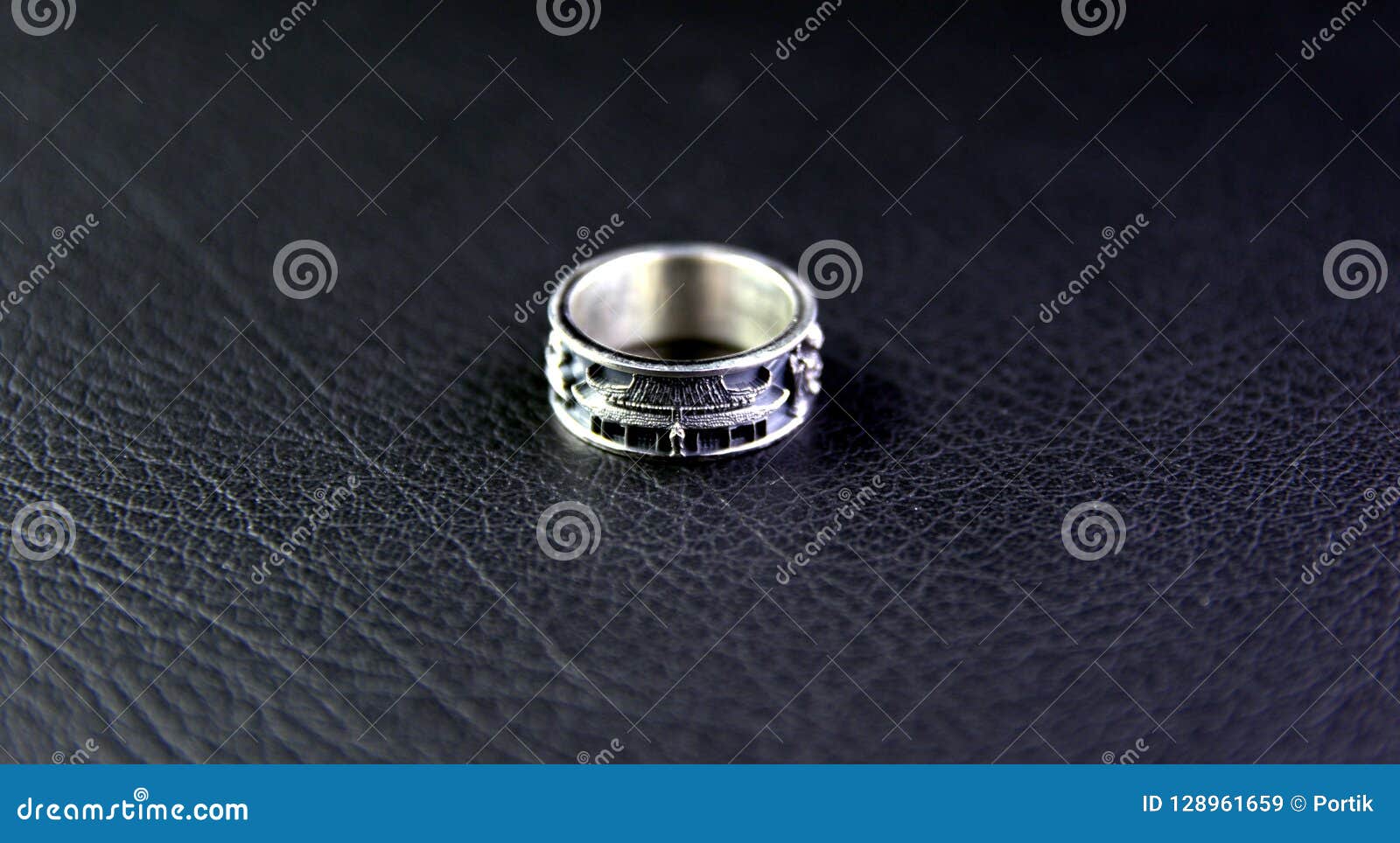 Ring on a Black Background, with the Image Stock Image - Image of gift ...