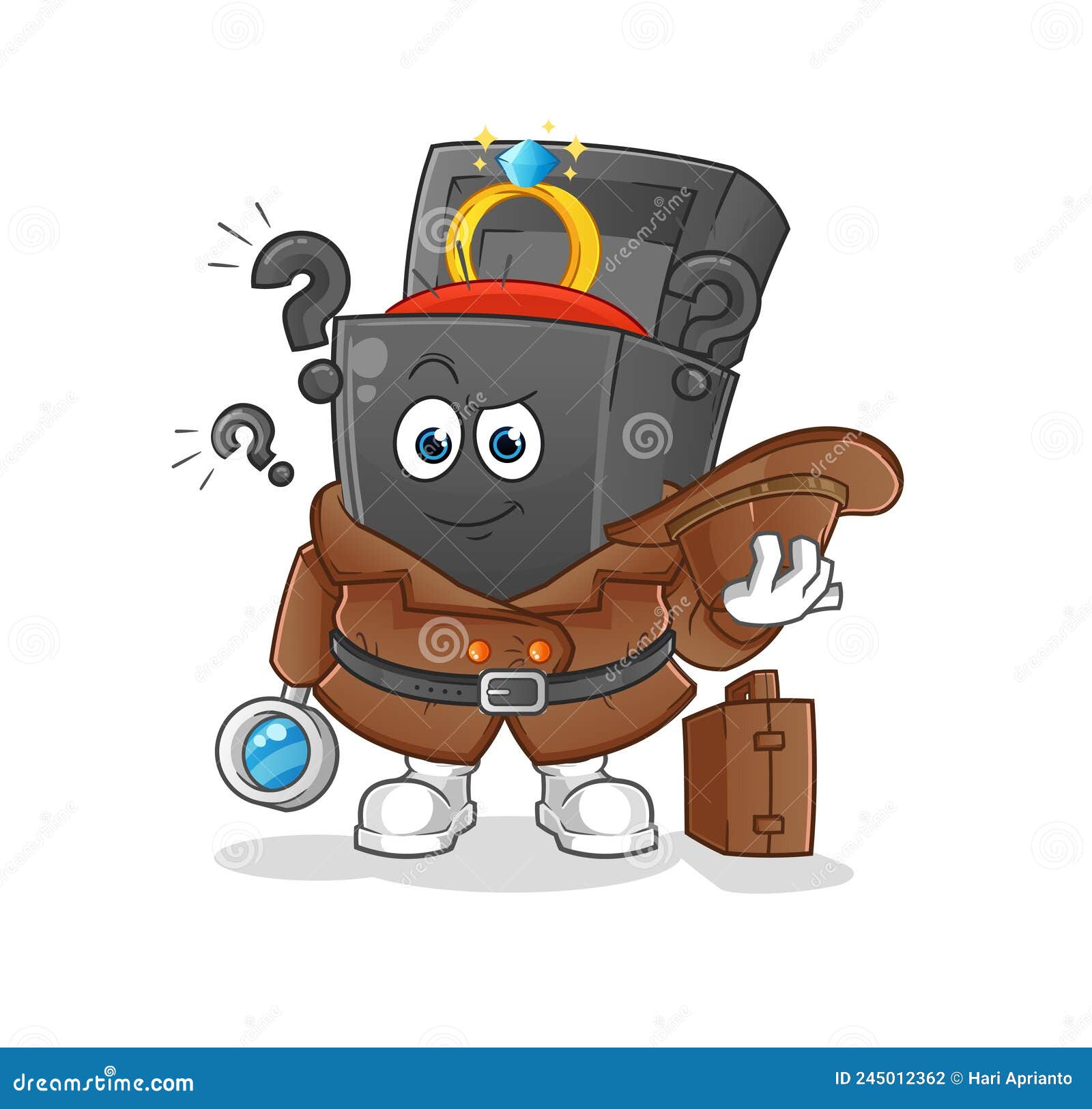 Ring Box Detective Vector. Cartoon Character Stock Vector ...