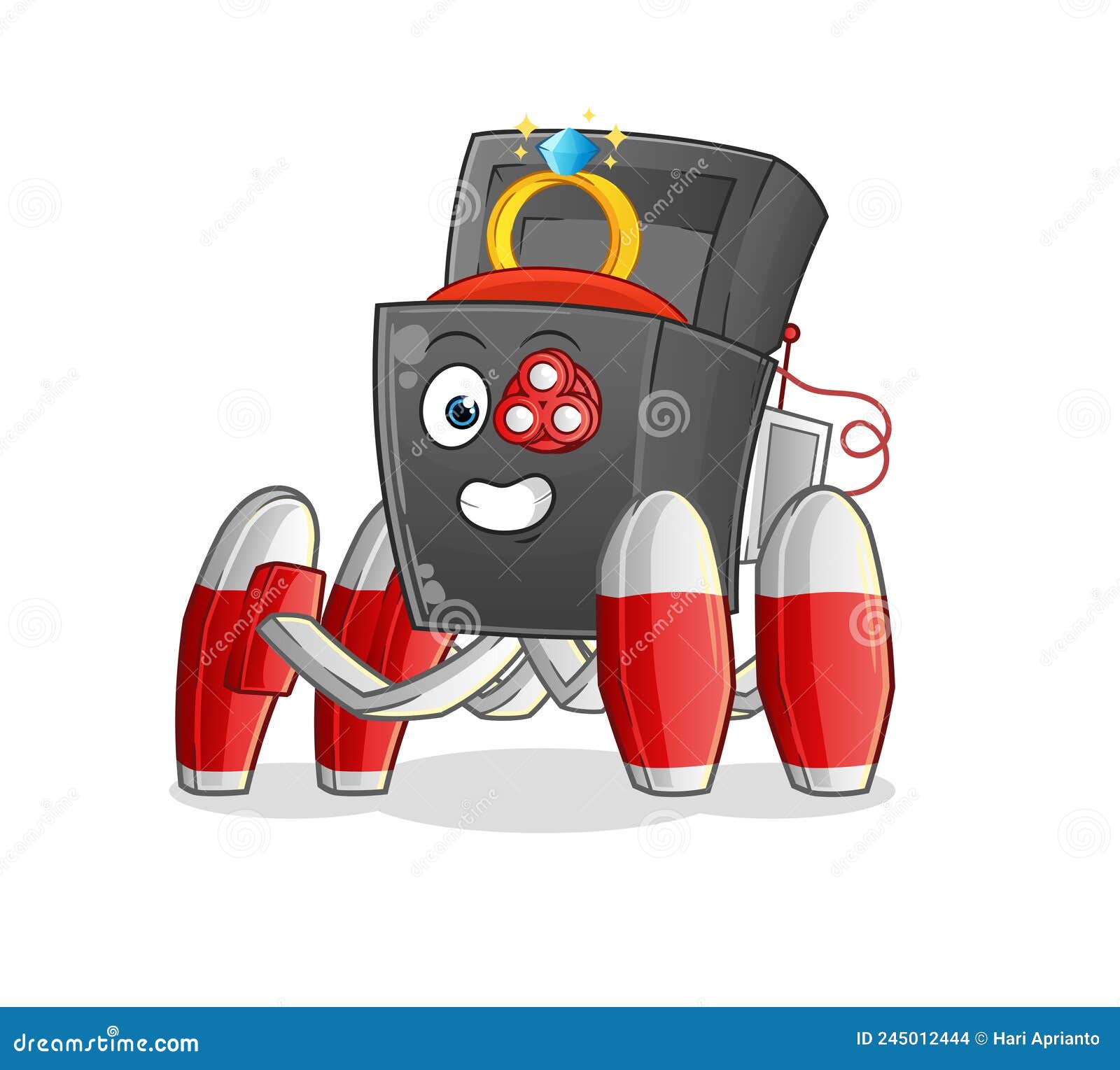 Ring Box Future Robot Vector. Cartoon Character Stock Vector ...
