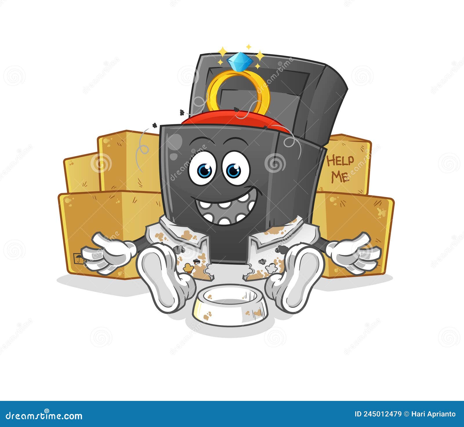 Homeless Emoticon Cartoon Vector | CartoonDealer.com #141585055