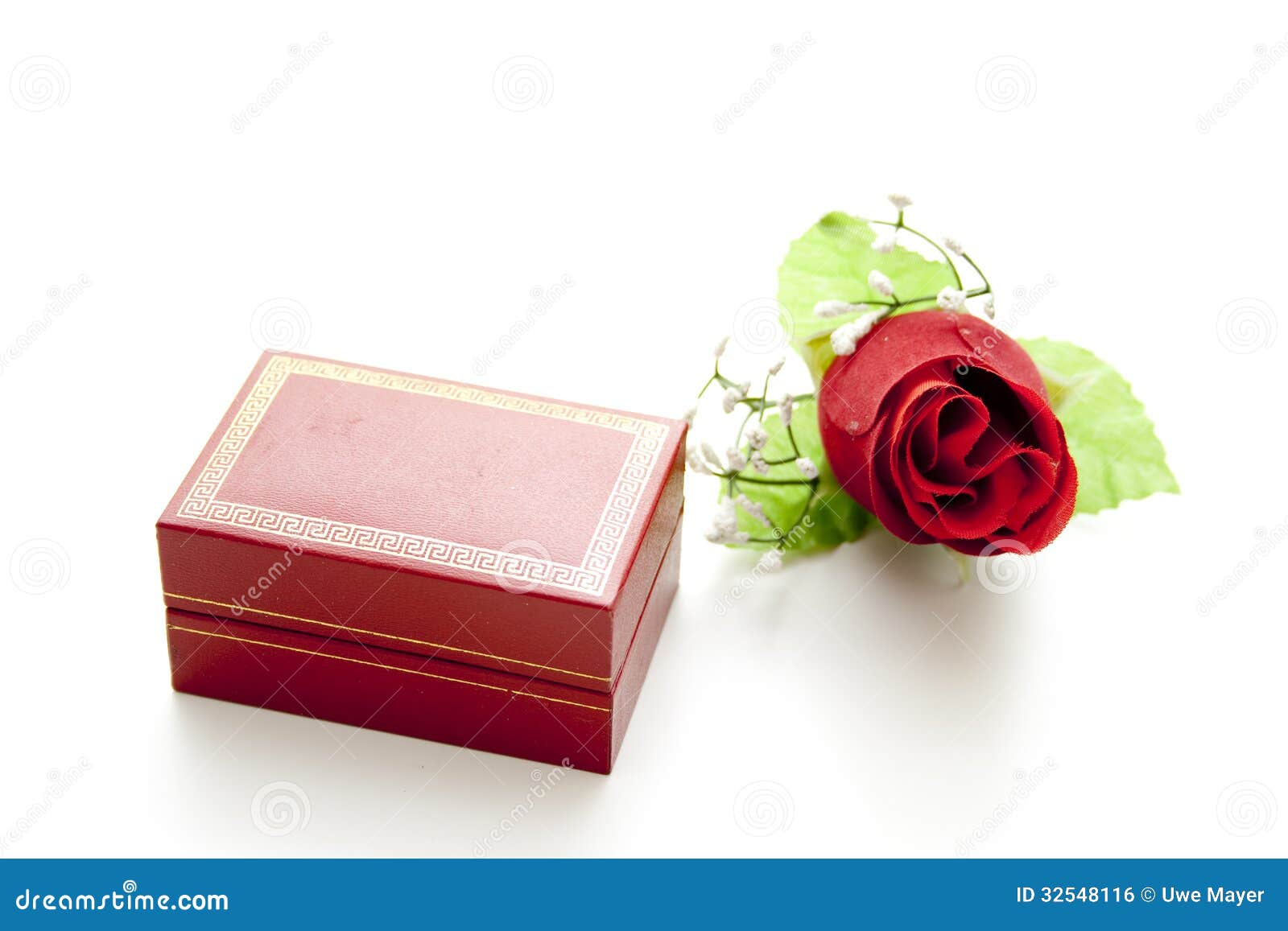 Ring box with rose stock photo. Image of green, jewellery - 32548116