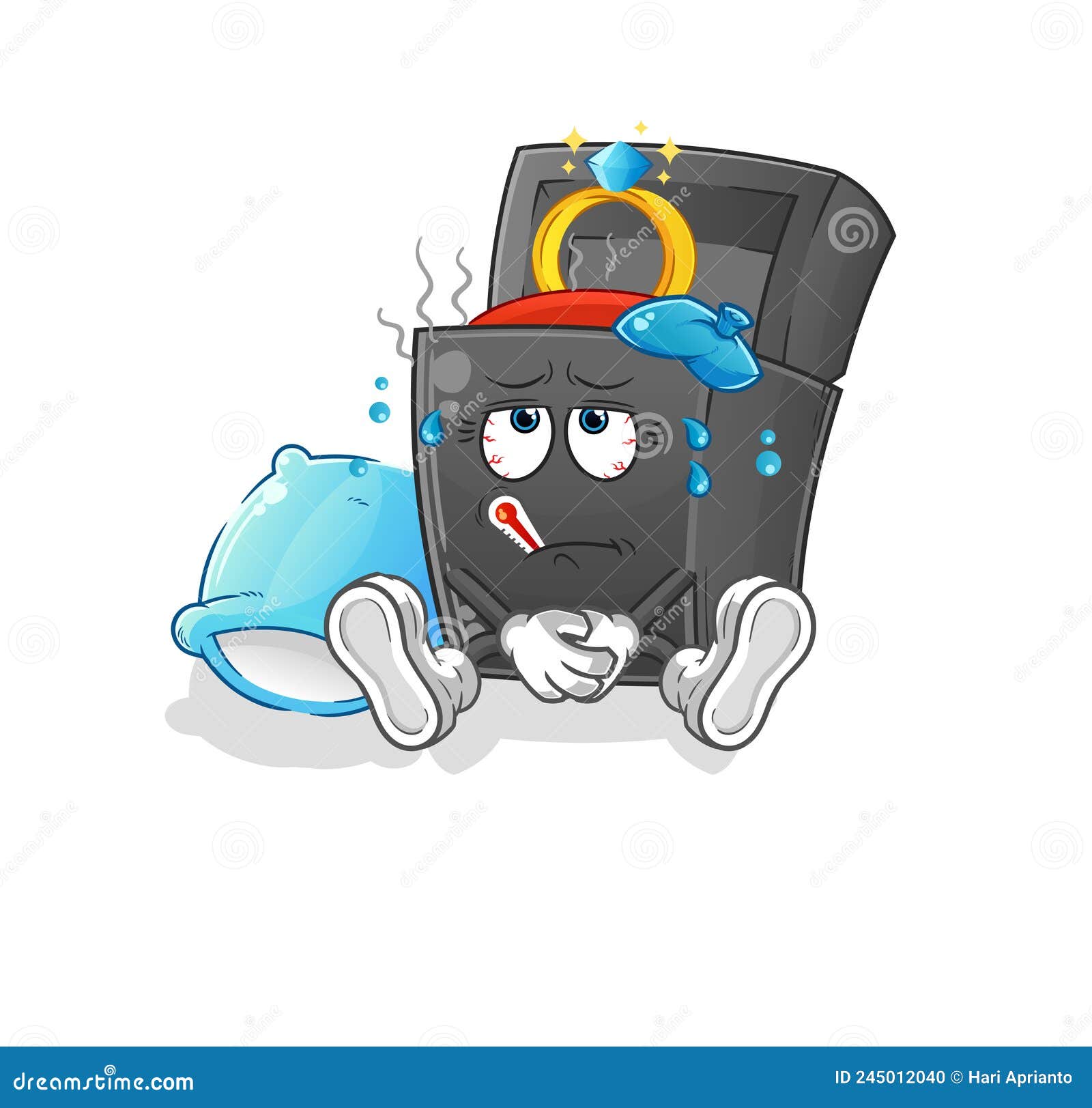 Ring Box Sick Vector. Cartoon Character Stock Vector - Illustration of ...