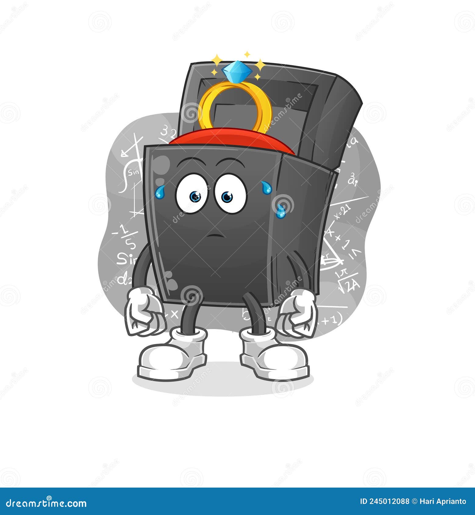 Ring Box Thinking Hard Vector. Cartoon Character Stock Vector ...