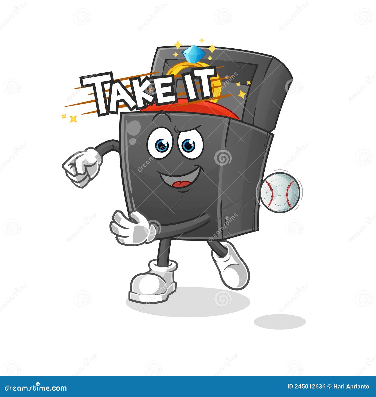 Ring Box Throwing Baseball Vector. Cartoon Character Stock Vector ...