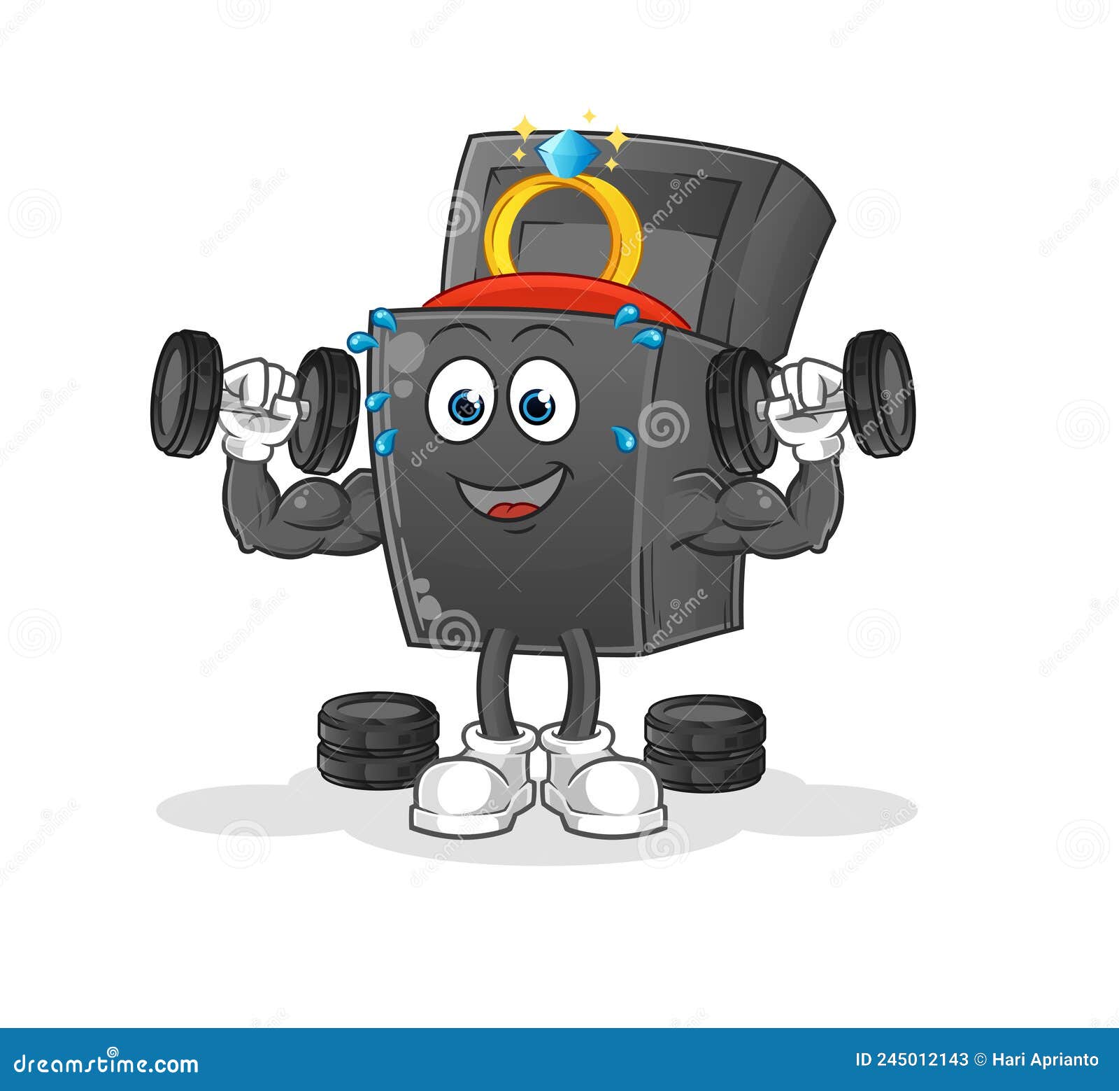 Ring Box Weight Training Illustration. Character Vector Stock Vector ...