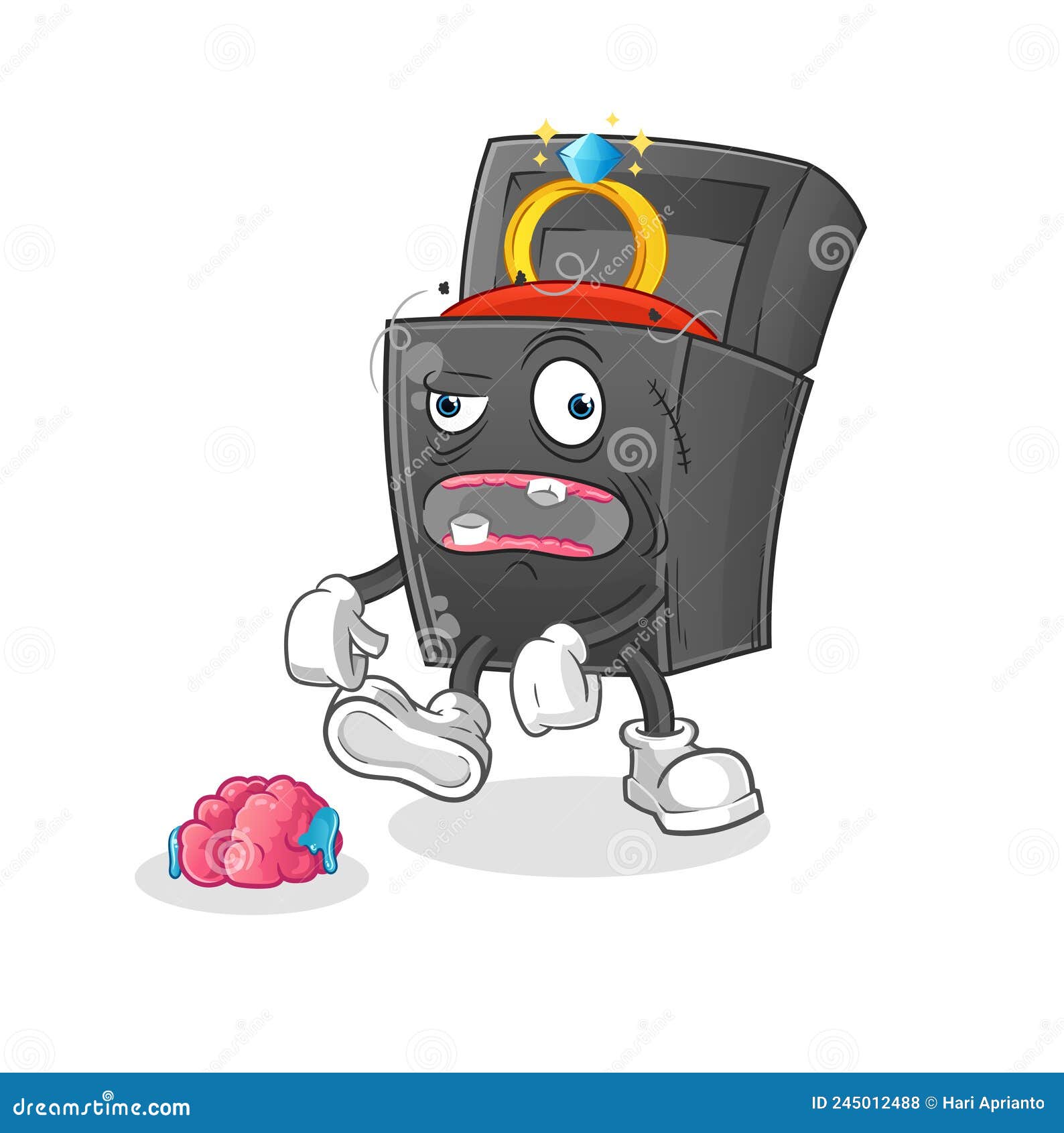 Ring Box Zombie Character.mascot Vector Stock Illustration ...