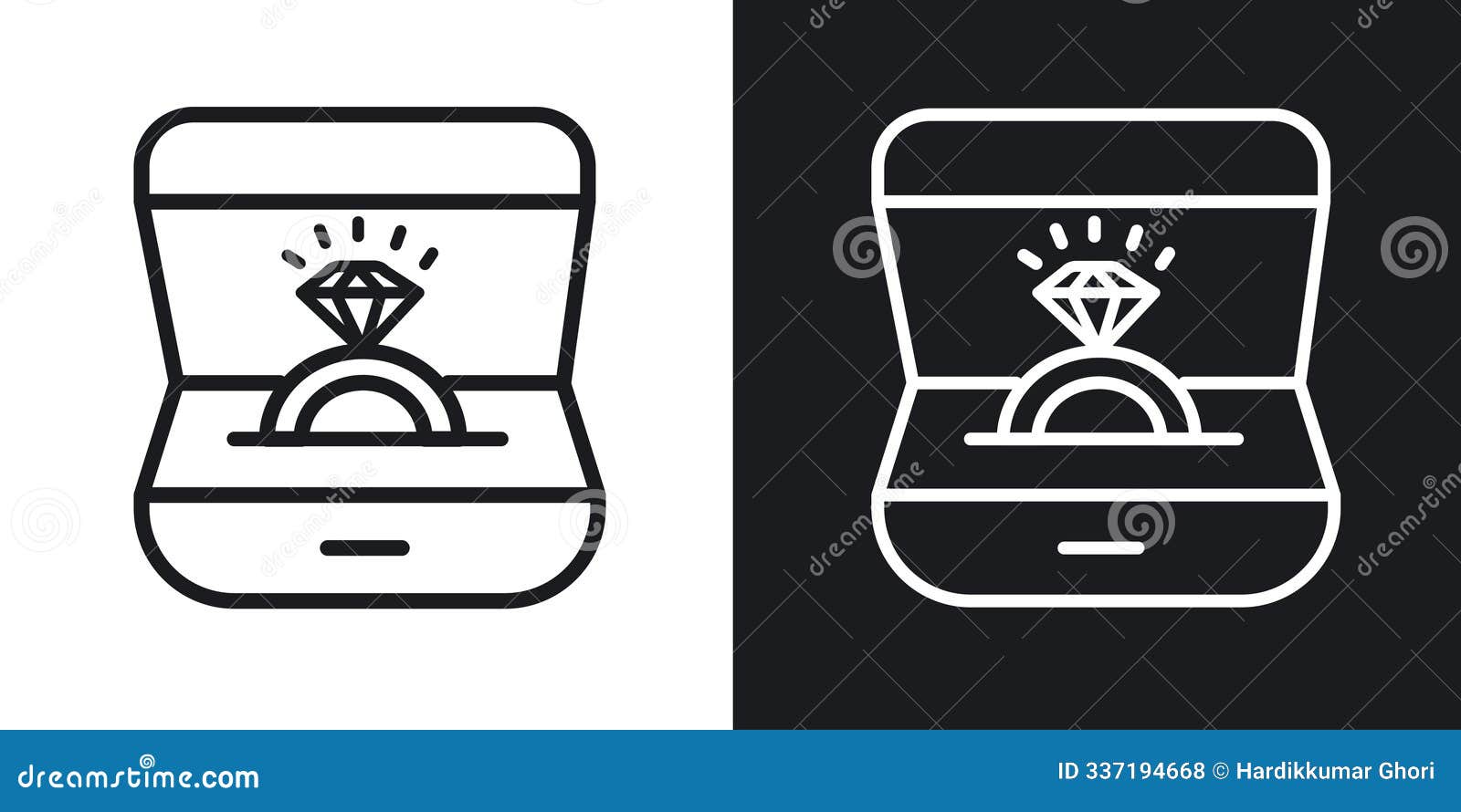 Ring Boxline in Thin Line Black Color. Flat Simple Vector Symbols ...