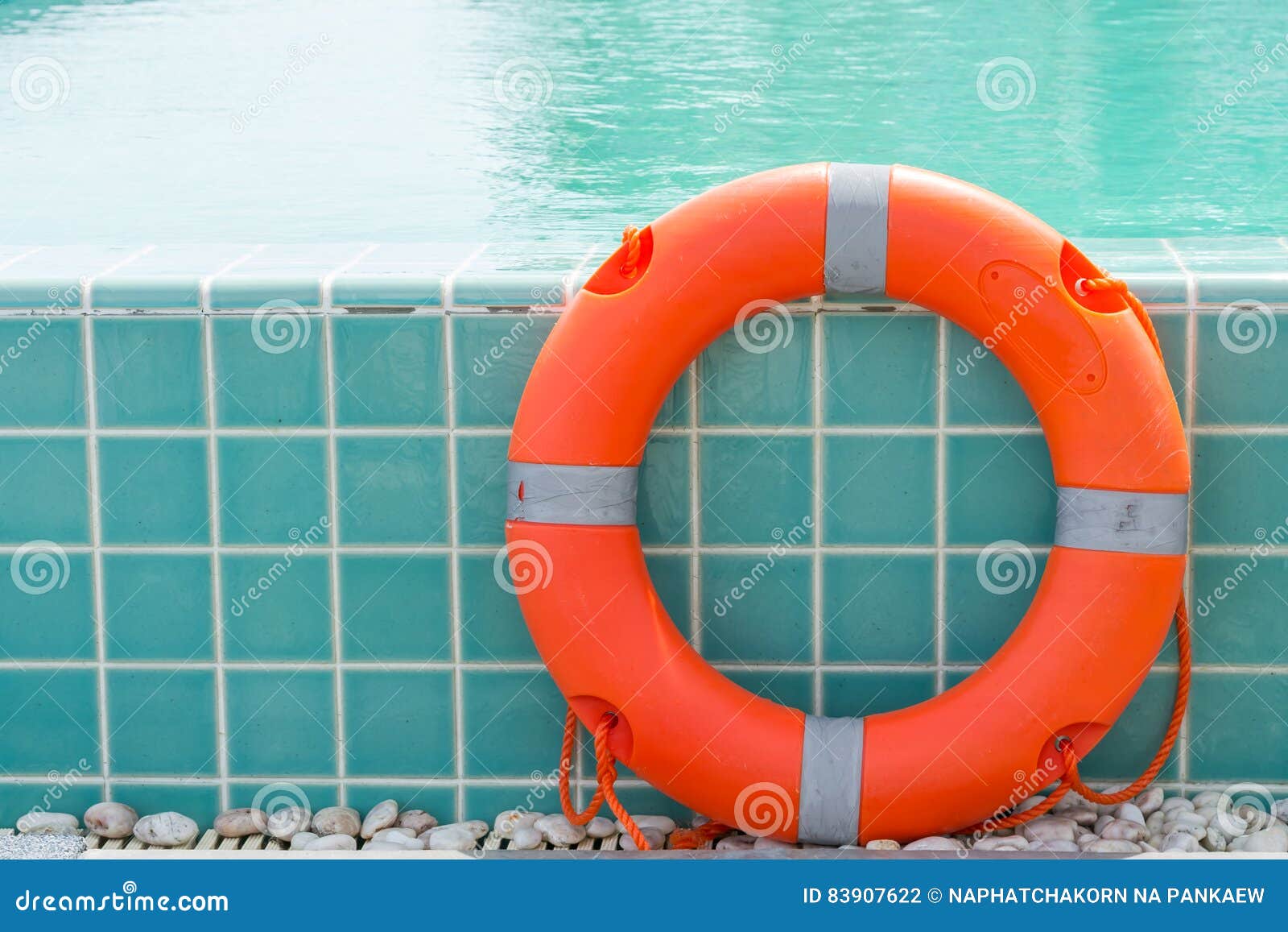 Ring buoy swimming pool. stock photo. Image of lifeguard - 83907622