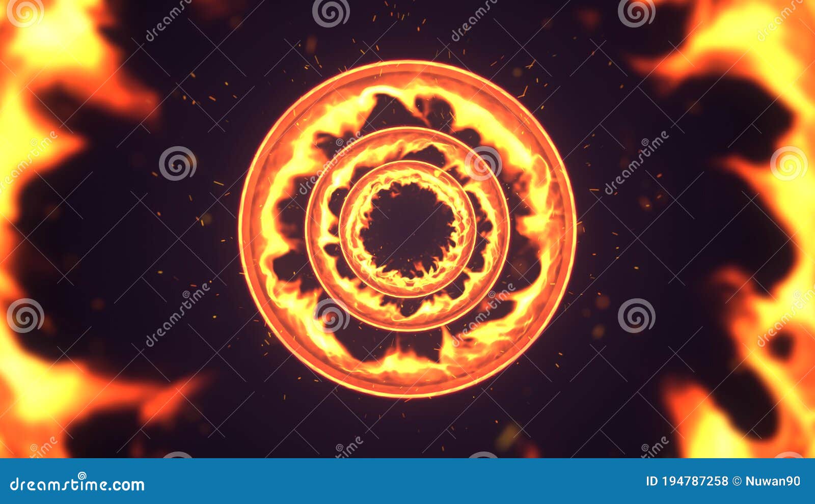 Ring of Burning Fire Background Stock Illustration - Illustration of ...
