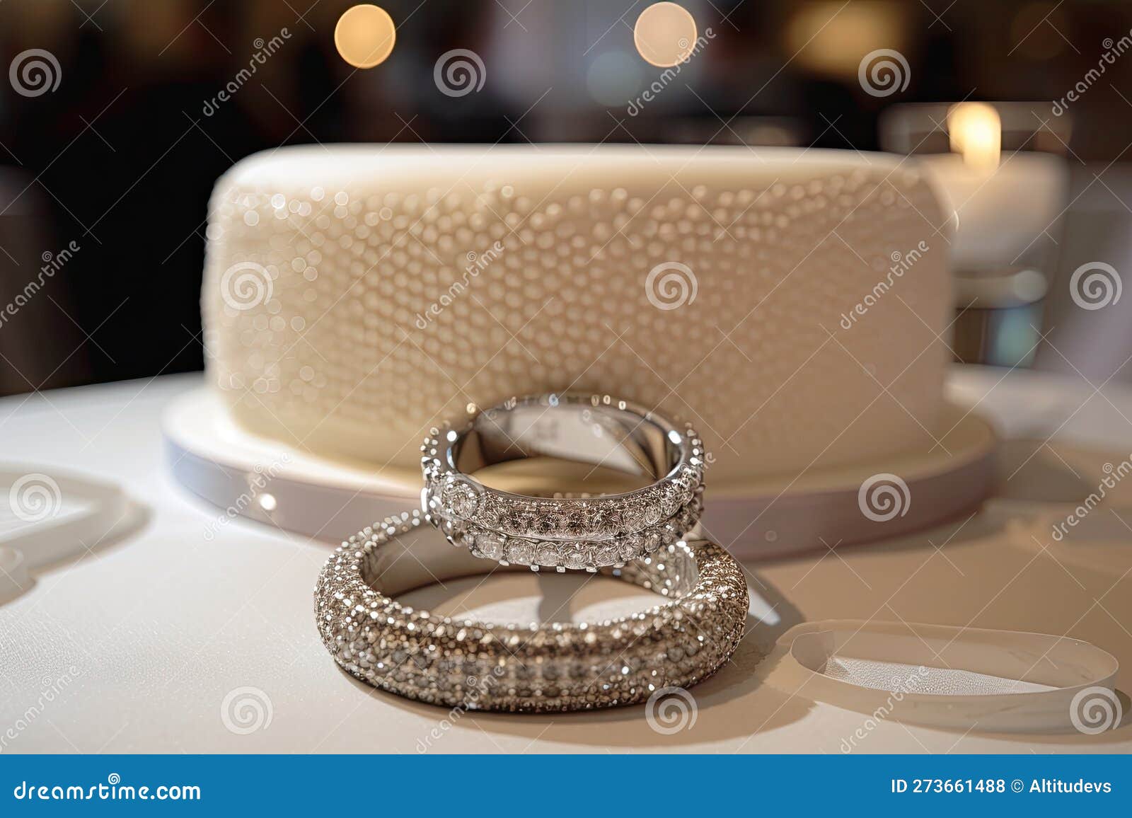 Ring Cake with Simple, Modern Design and Luxurious Sparkle Stock ...