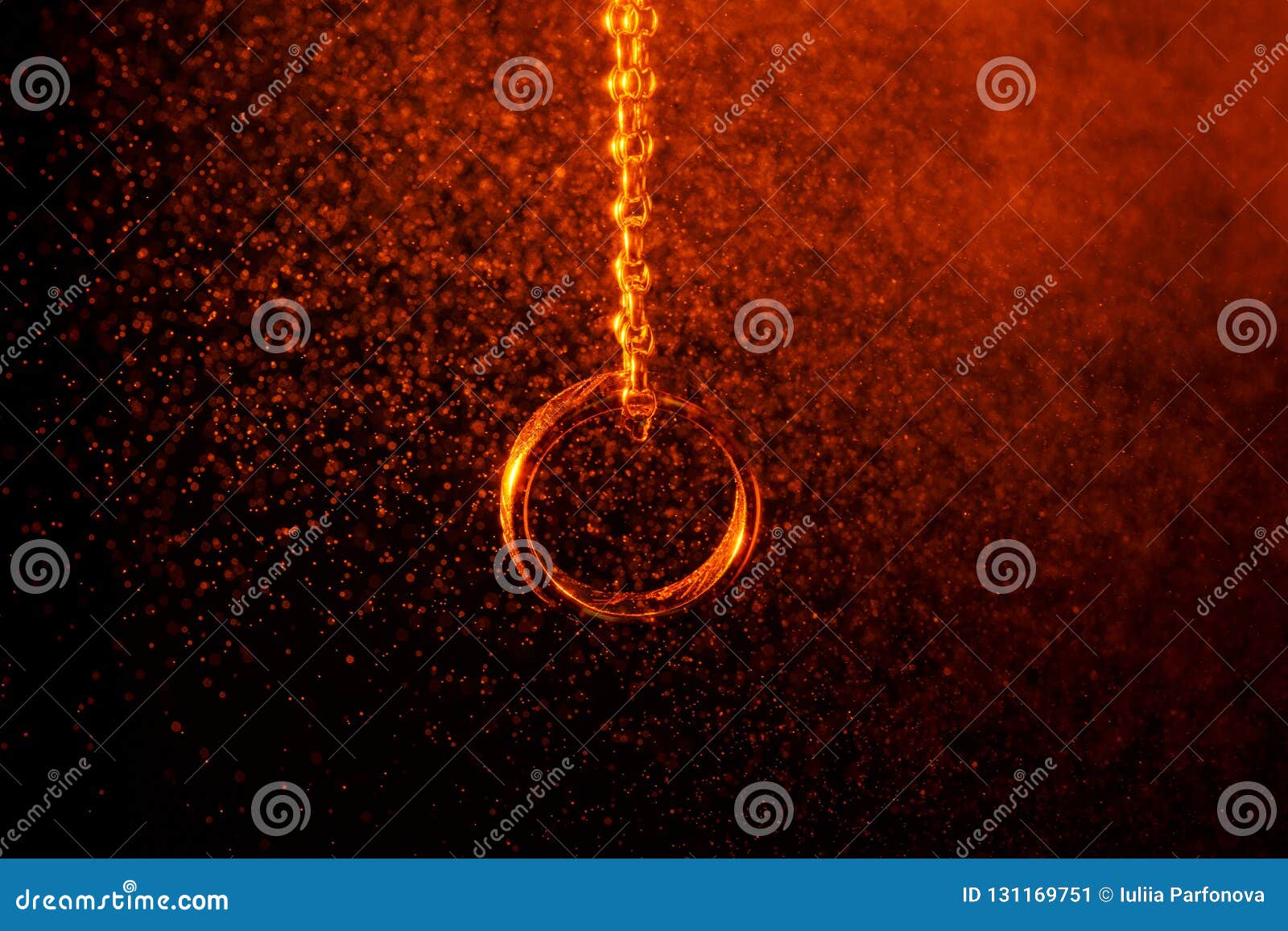 Ring on a Chain on the Flame Background Stock Image - Image of gold ...