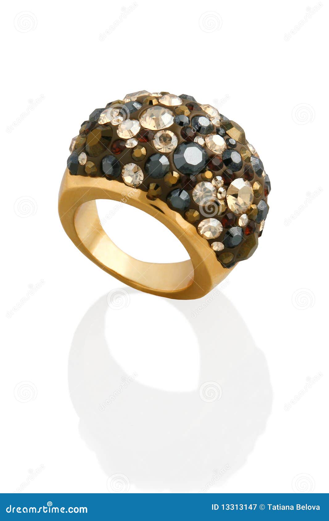 Ring with crystals stock image. Image of swarovsky, ornament - 13313147